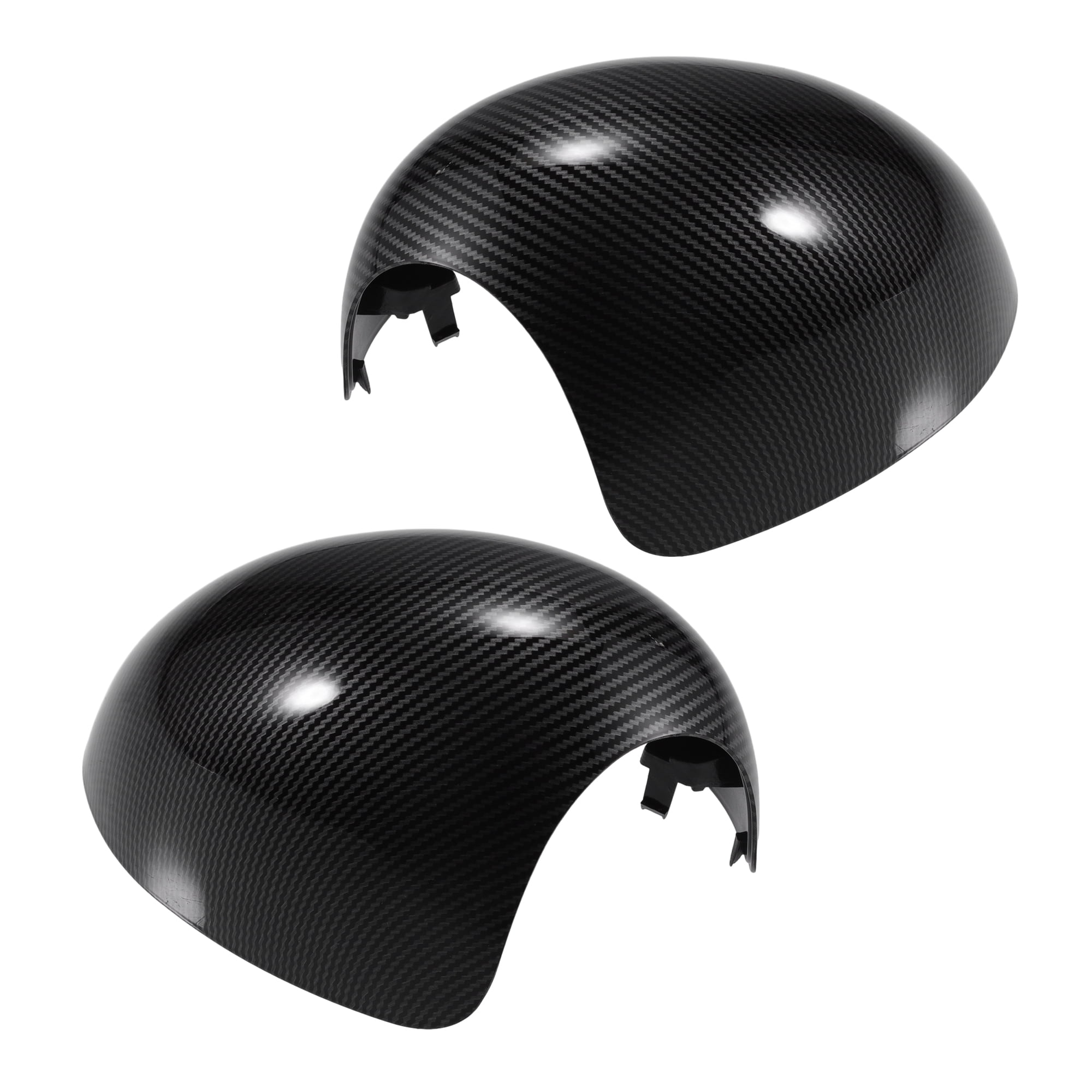 Pair Rear View Mirror Cover Replacement Black Carbon Fiber for BMW Mini ...