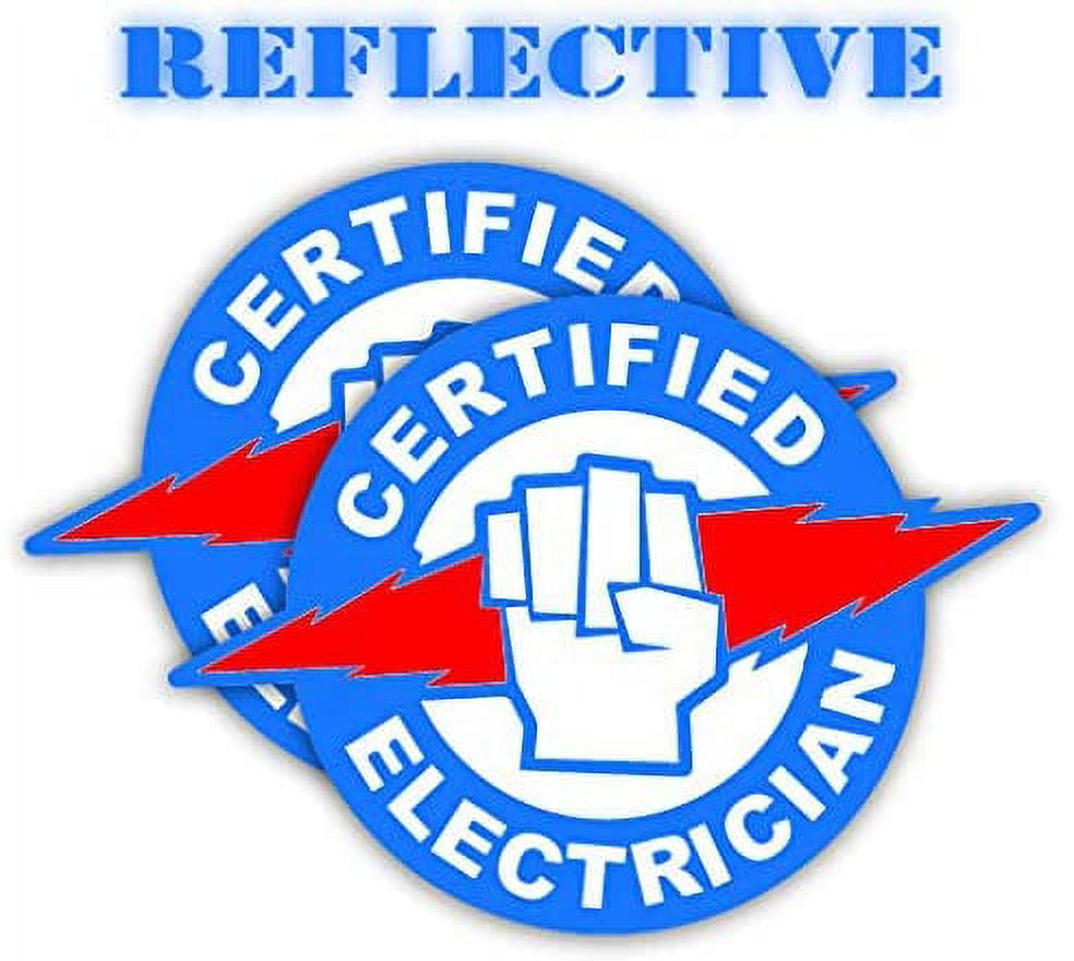 Pair | Reflective Certified Electrician Hard Hat Decal | Helmet Sticker ...