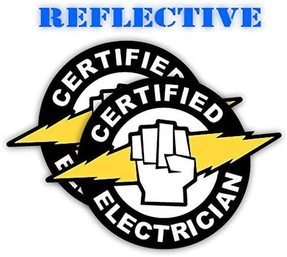 Pair | Reflective Certified Electrician Hard Hat Decal | Helmet Sticker ...
