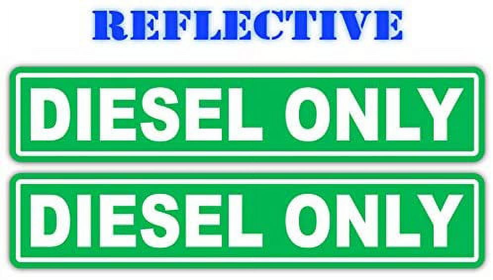 Pair | Reflective Diesel Only Label Decal Vinyl Sticker | Fuel Decal ...
