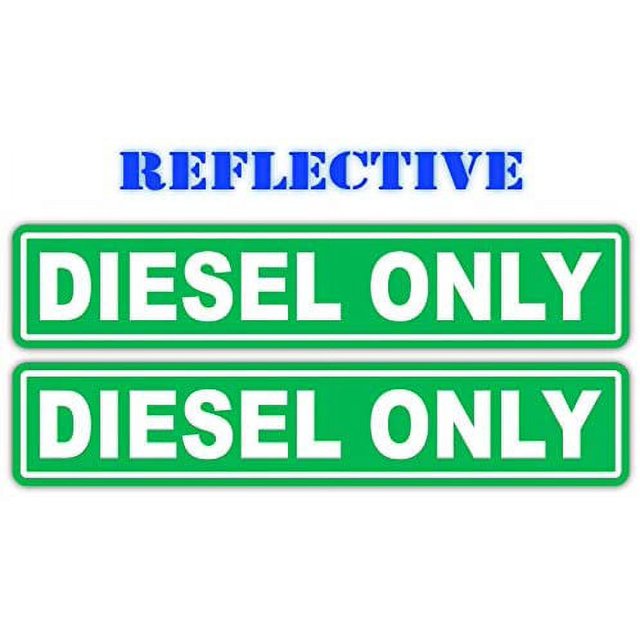 Pair | Reflective Diesel Only Label Decal Vinyl Sticker | Fuel Decal ...