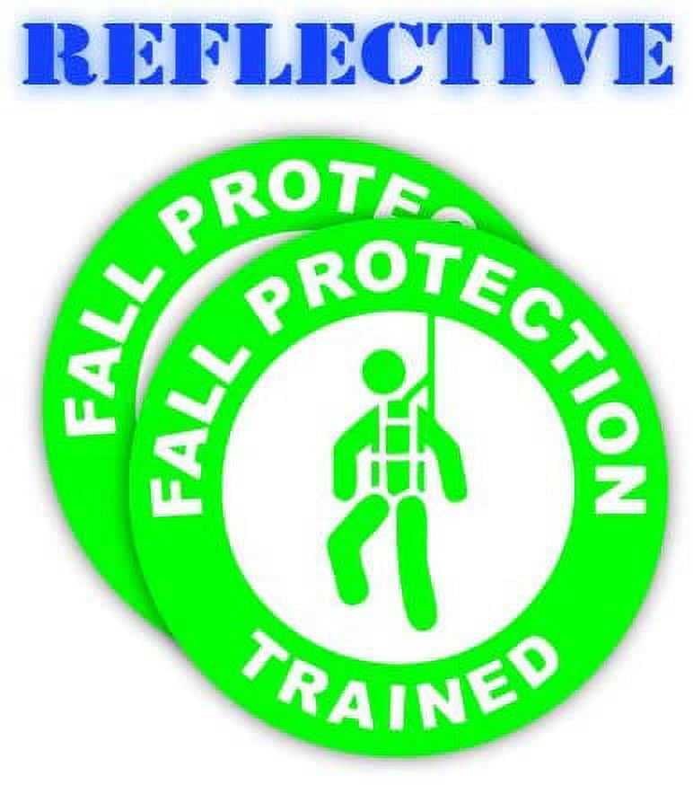 Pair | Reflective Fall Protection Trained Hard Hat Decal | Helmet ...