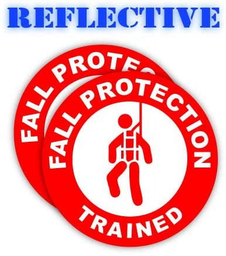 Pair | Reflective Fall Protection Trained Hard Hat Decal | Helmet ...