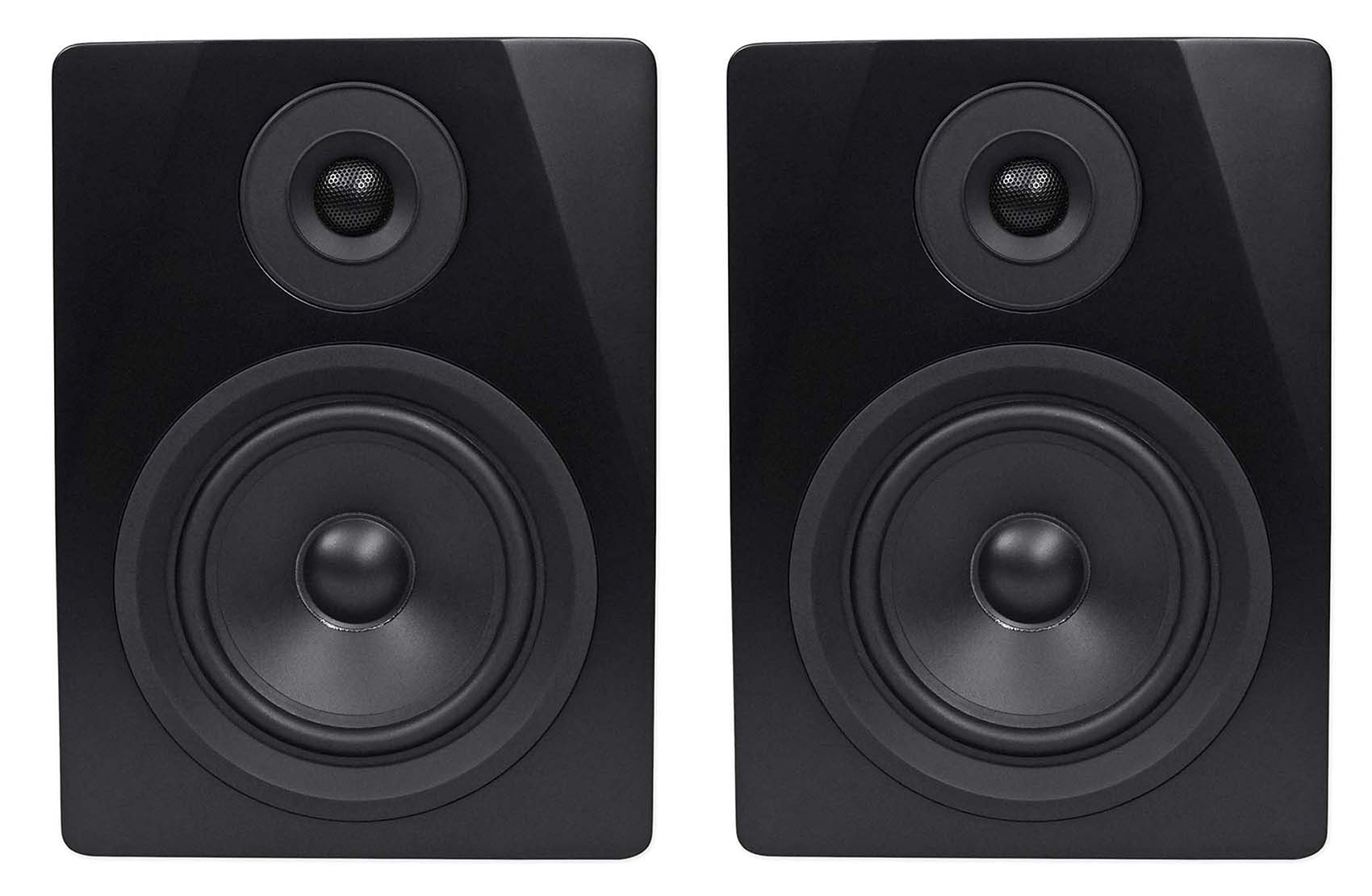 Pair Rockville APM5B 5.25" 250W Powered USB Studio Quality Bookshelf ...