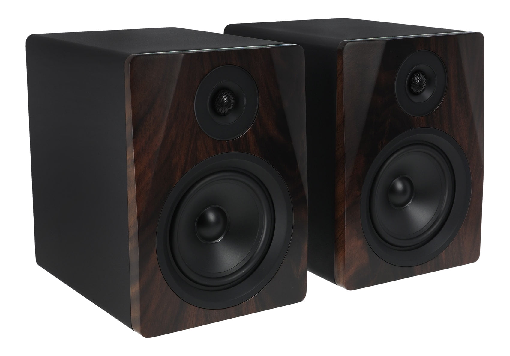 Pair Rockville APM5D 5.25" 250W Active/Powered Dark Wood Studio Monitor ...