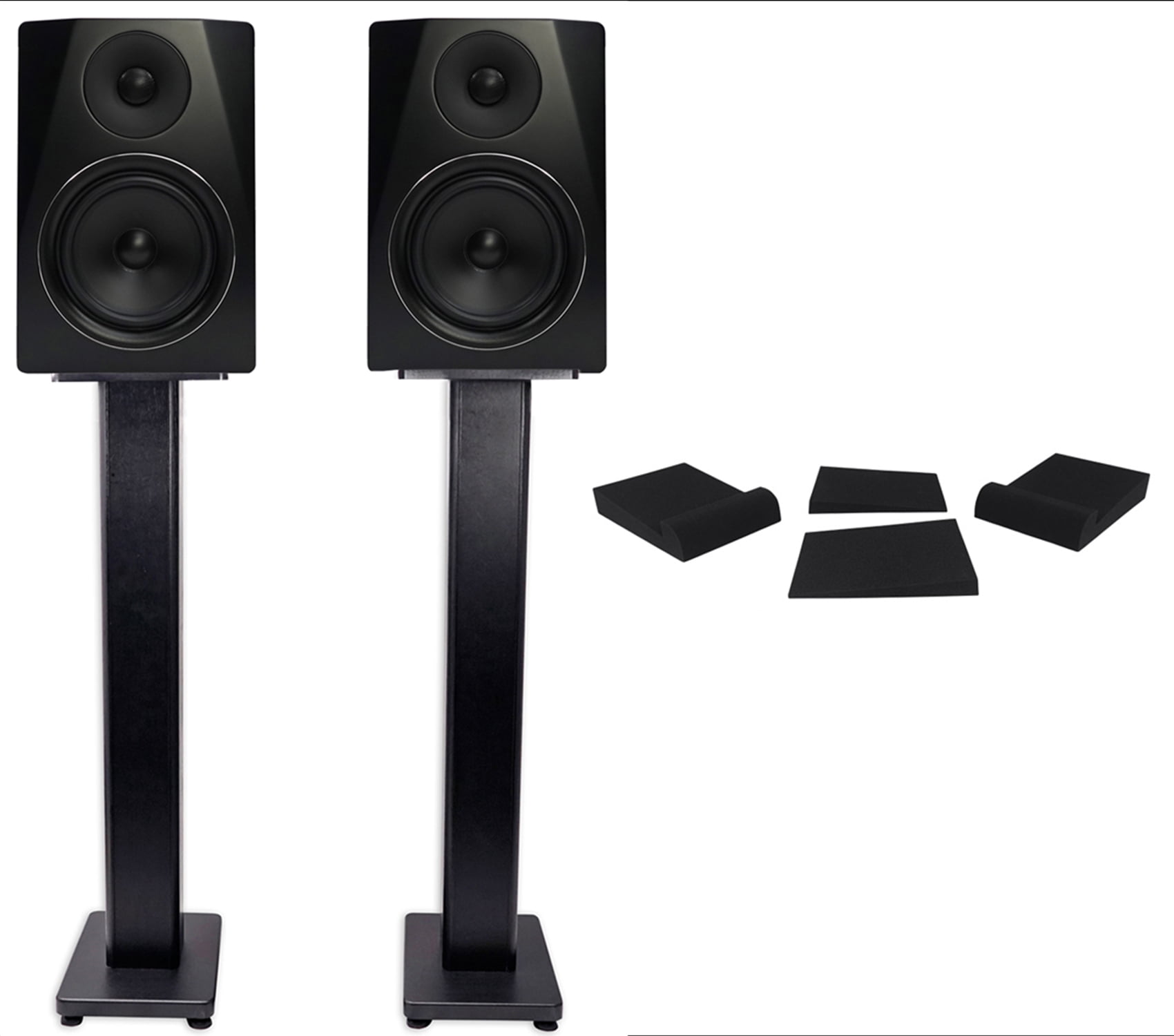 Pair Rockville APM6B 6.5" 2-Way 350 Watt Powered USB Studio Monitors ...