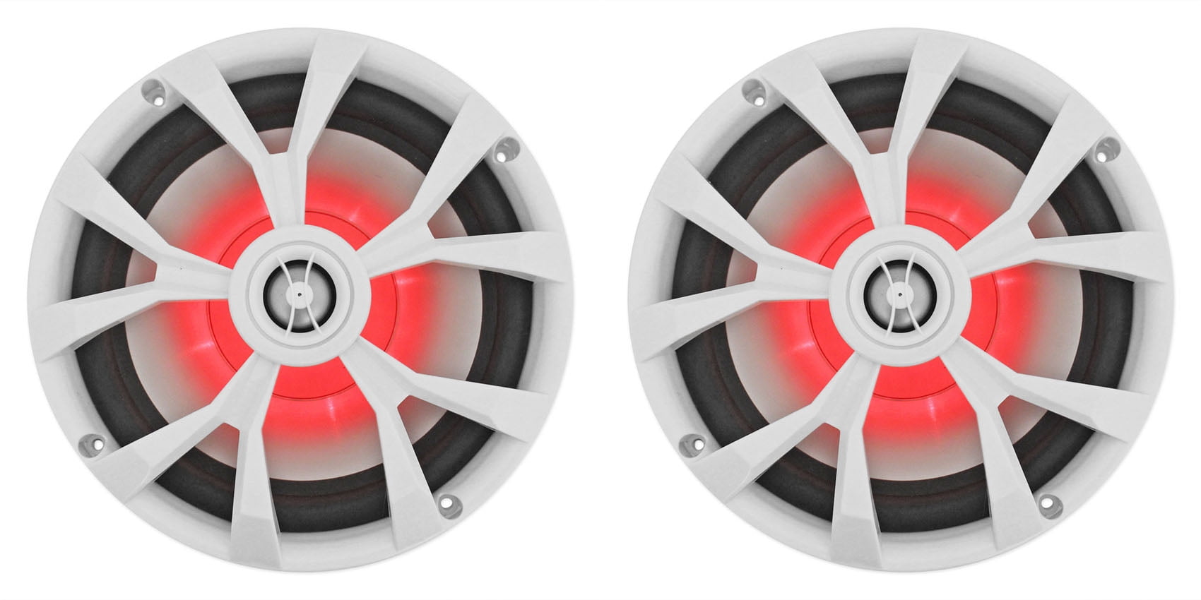 Pair Rockville RKL80MW 8" 900 Watt White 2-Way Marine Boat Speakers w ...