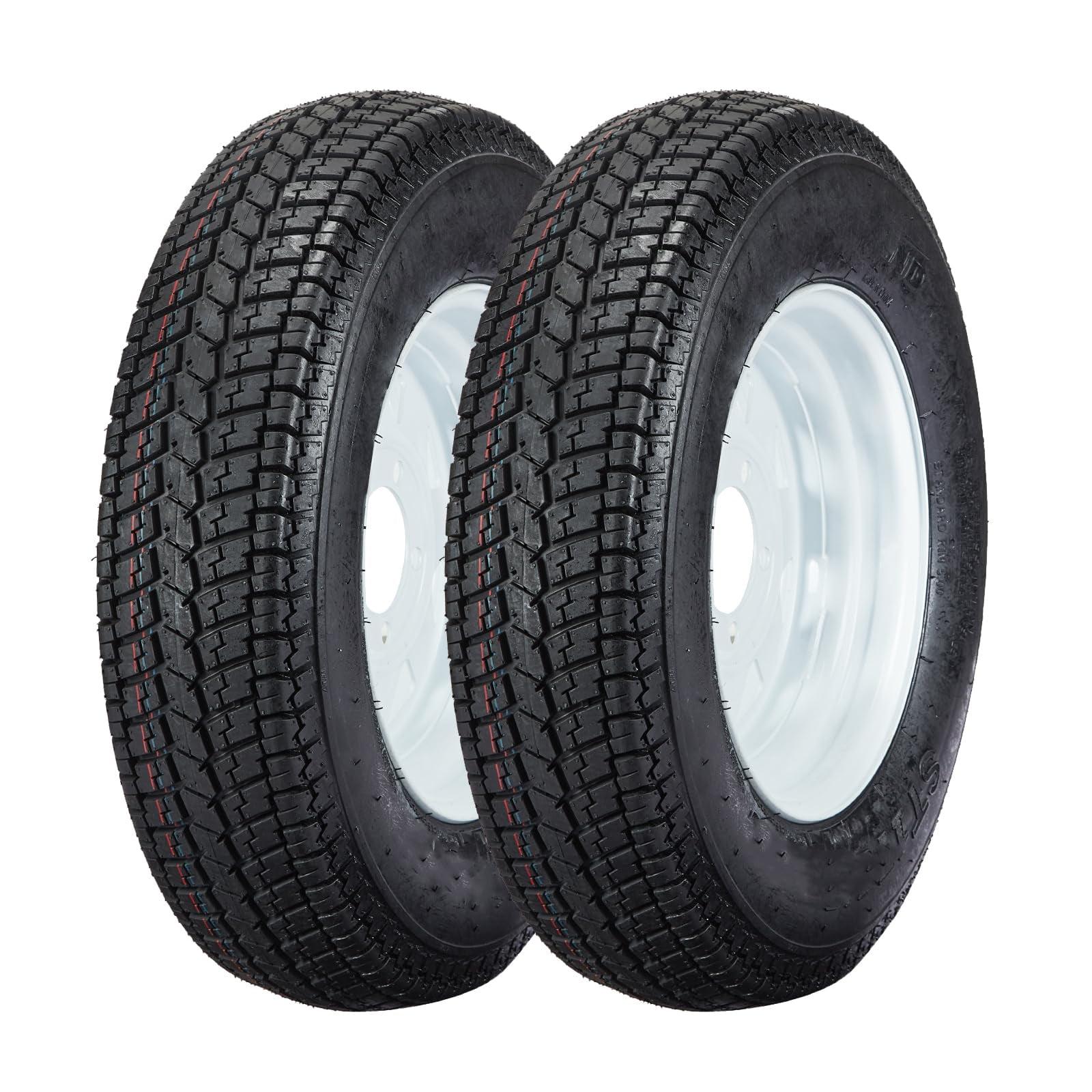 Pair of ST205/75D14 / ST205/75D15 Trailer Tires and Wheels, 6PR Load Range C, 14in/15in Fuel ...