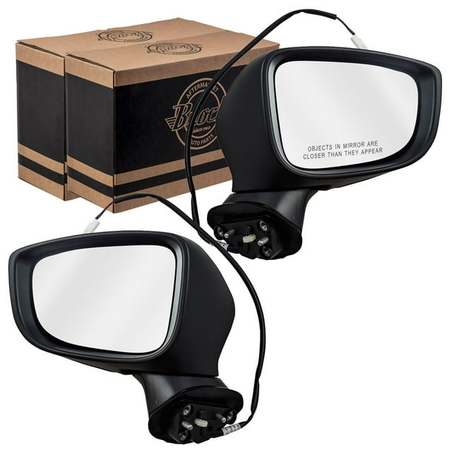 Pair Set Power Side View Mirrors with Ready-to-Paint Finish Replacement ...