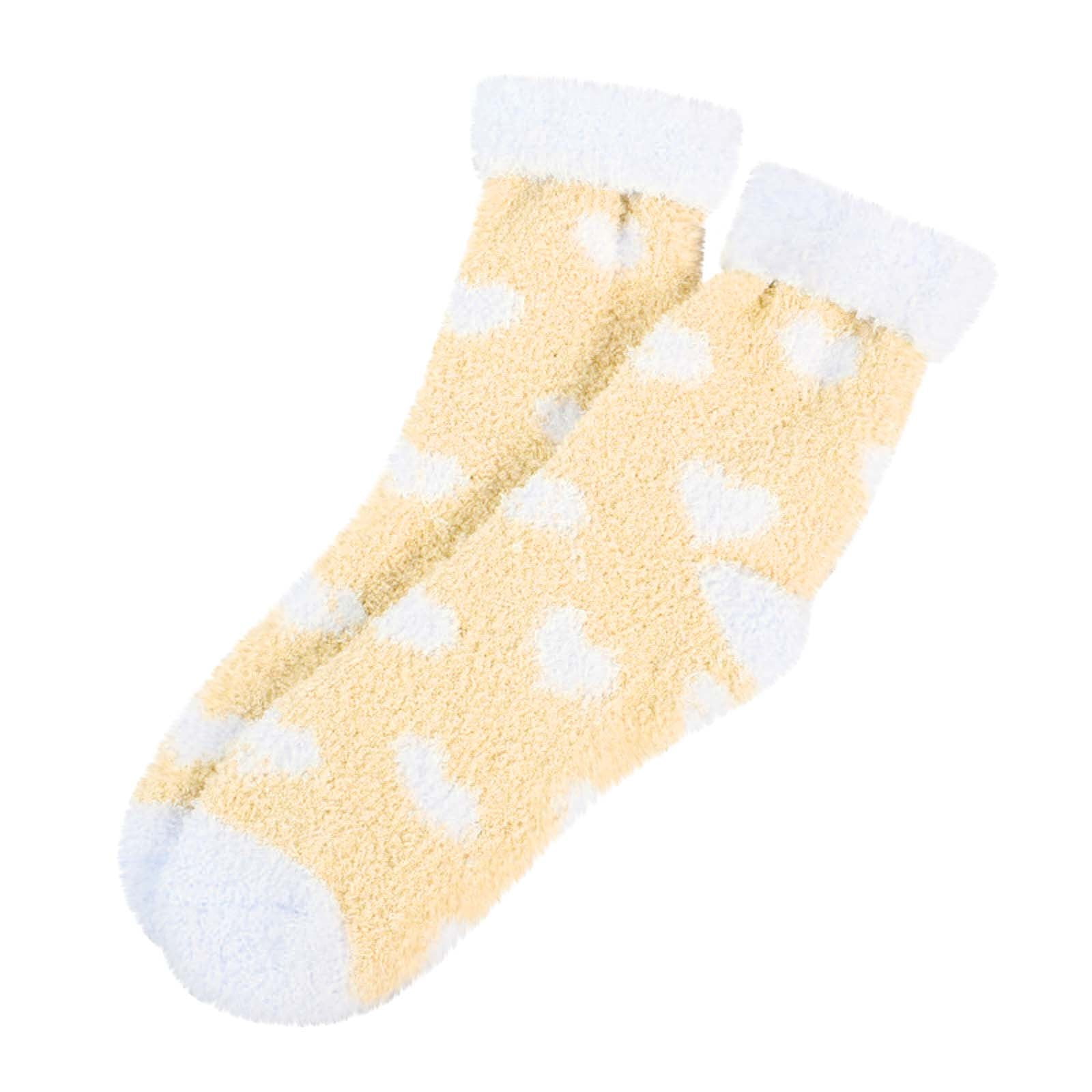 A Pair of Socks Yellow Polyester Valentines Day Women Warm Super Soft ...