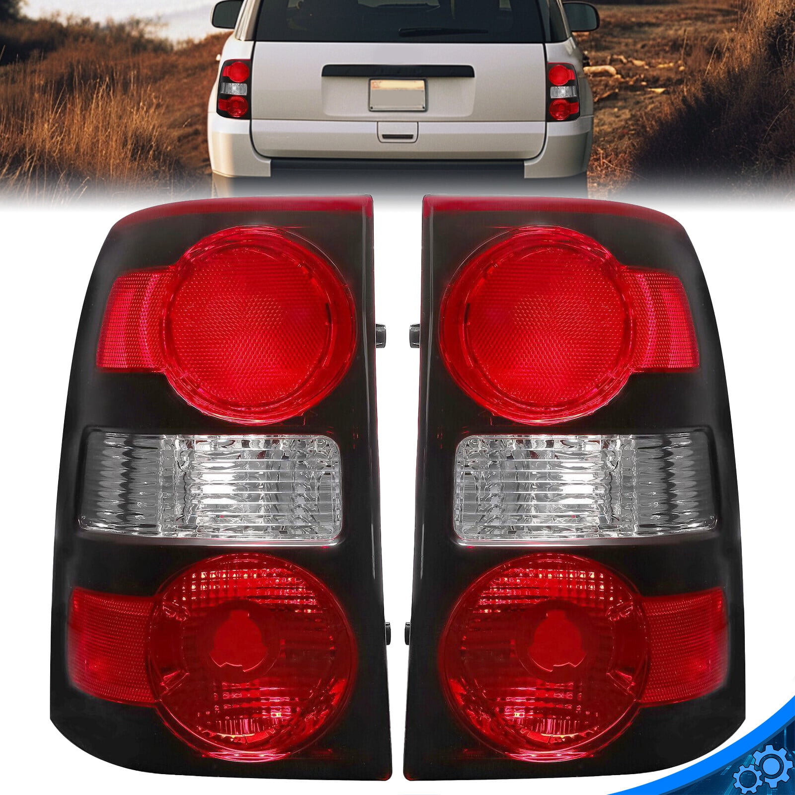 Pair Tail Lights Brake Lamps Clear & Red Lens For Ford Explorer 2006 ...