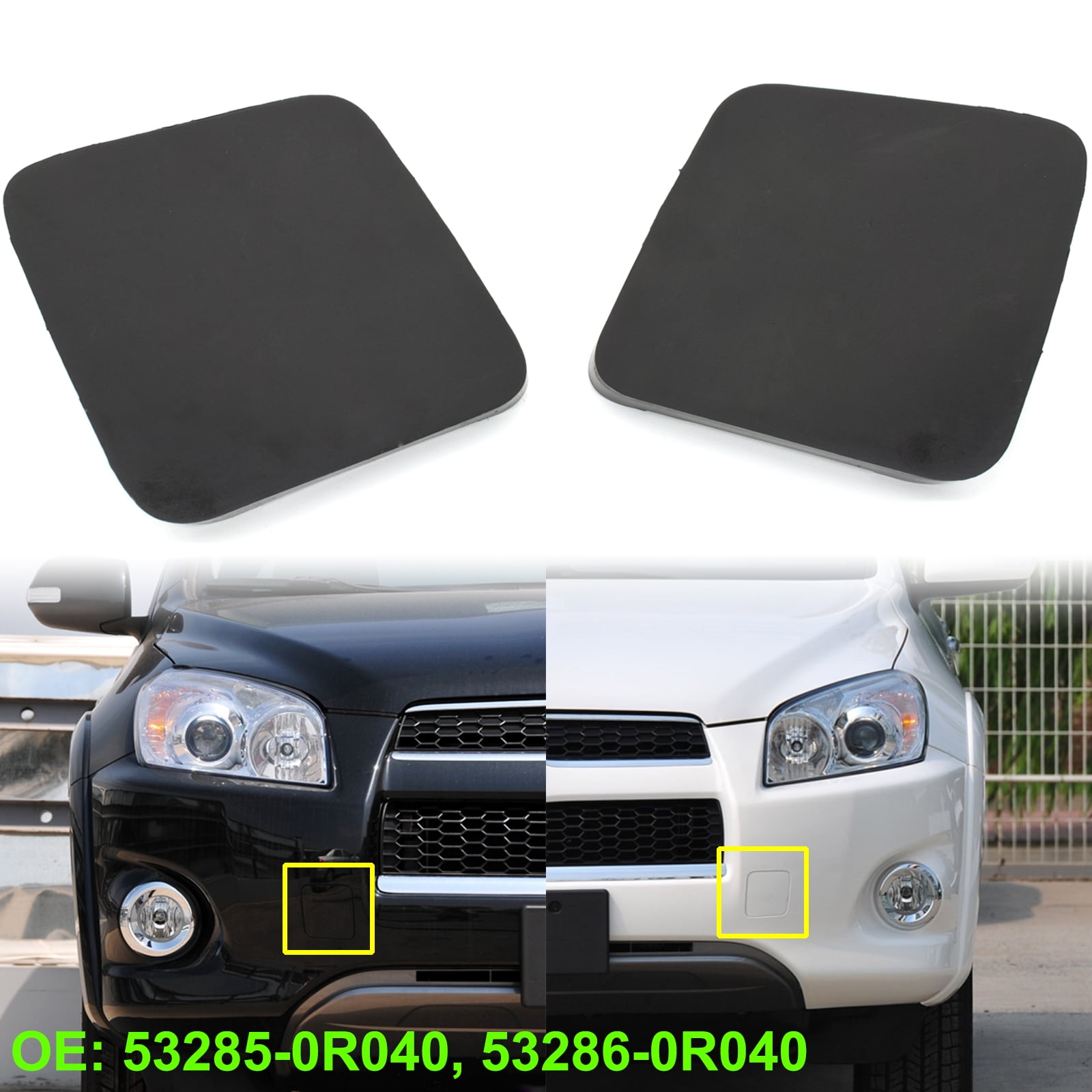 AUTOXBERT 2pcs Car Front Bumper Tow Hook Eye Cover Unpainted Cap for ...