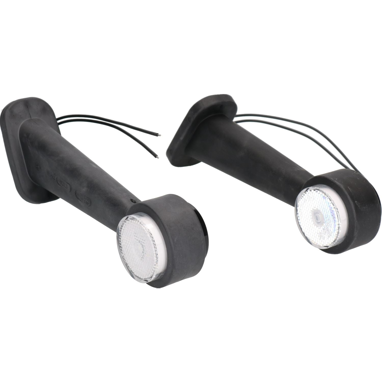 Pair Trailer LED Front Marker Lights White Lamps with Rubber Base 12V ...