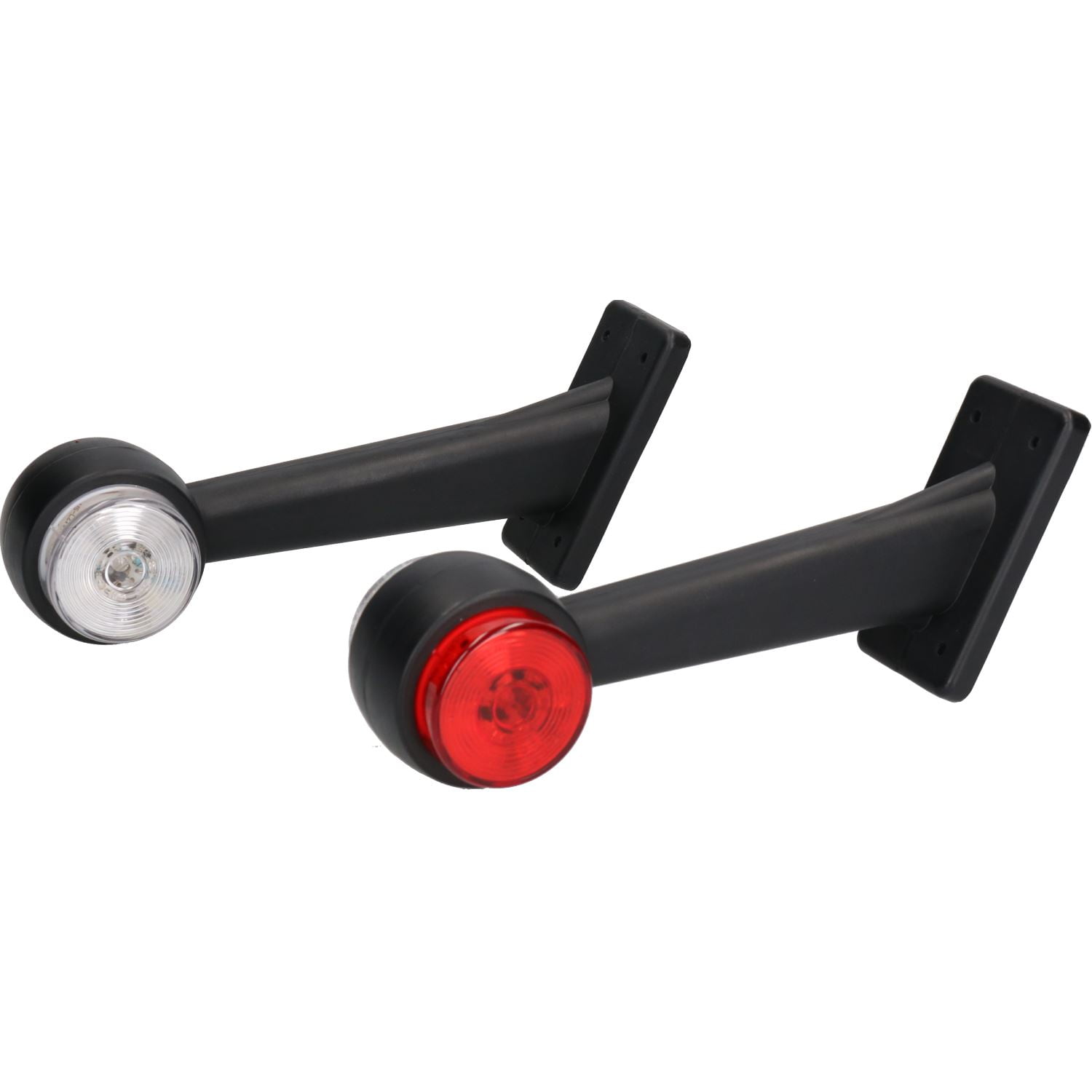 Pair Trailer LED Side Marker Lights Red & White Lamps Rubber Base Front ...