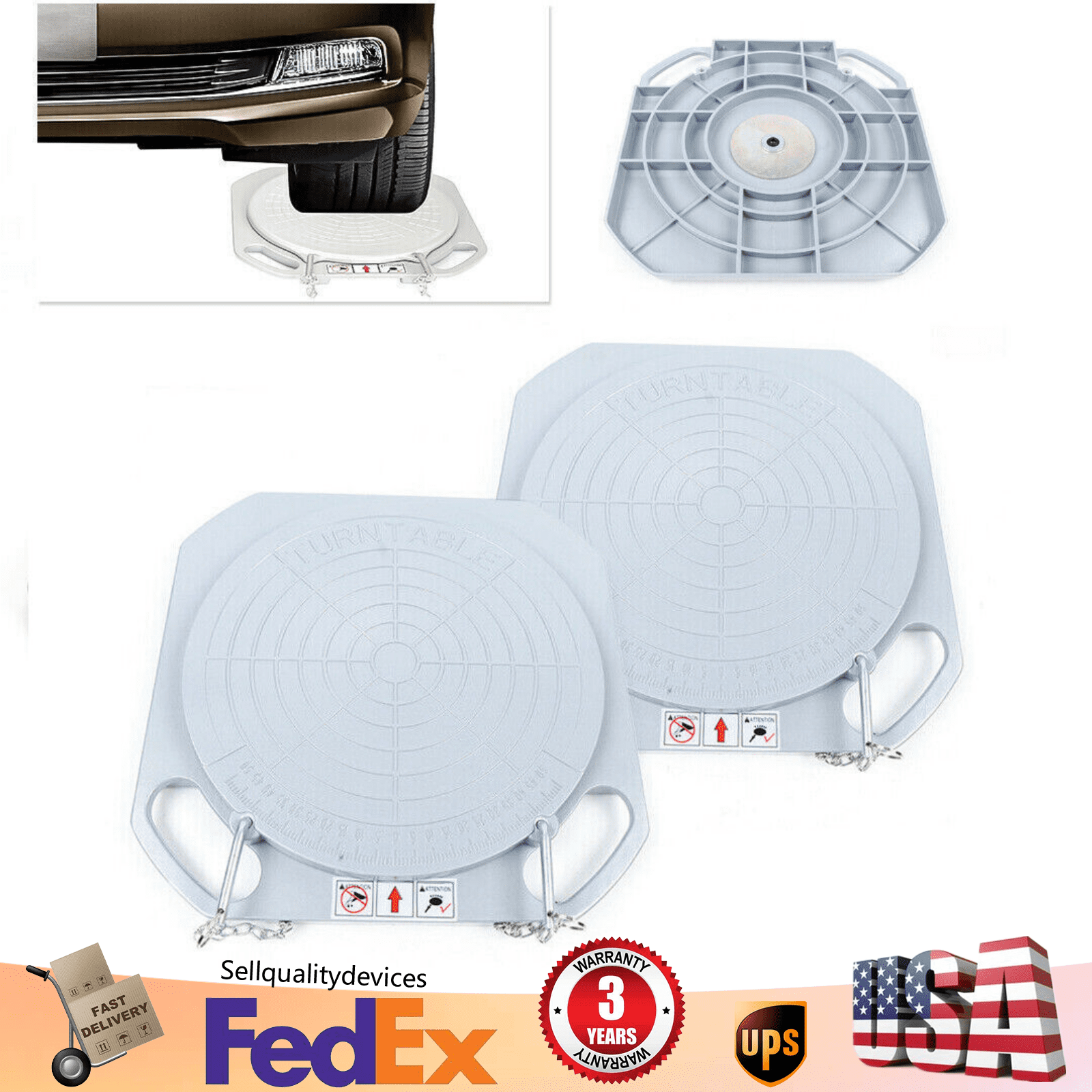 Pair Turntable Wheel Alignment 360?? Rotating Turn Plate Table 5 Ton ...