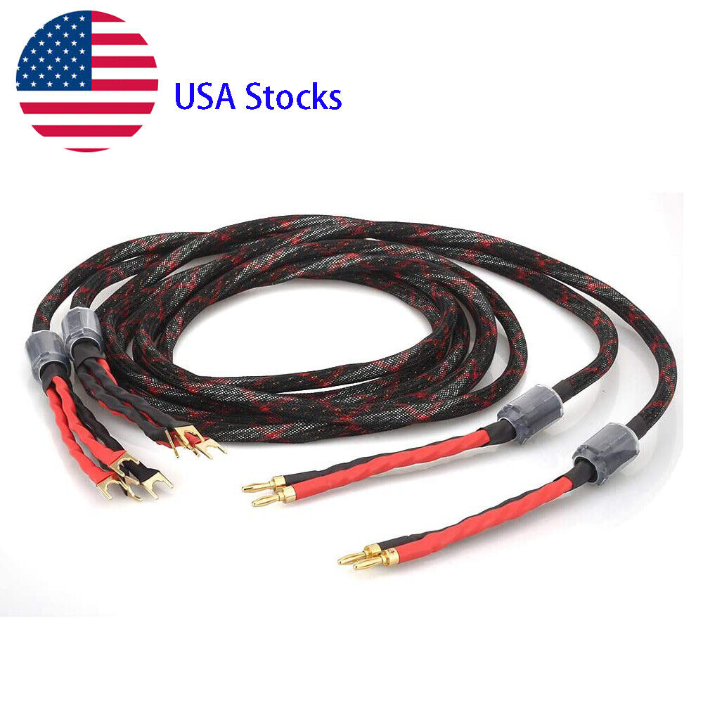 Pair Western Electri 12AWG OCC Bi-Wire Spade HiFi Speaker Cable ...