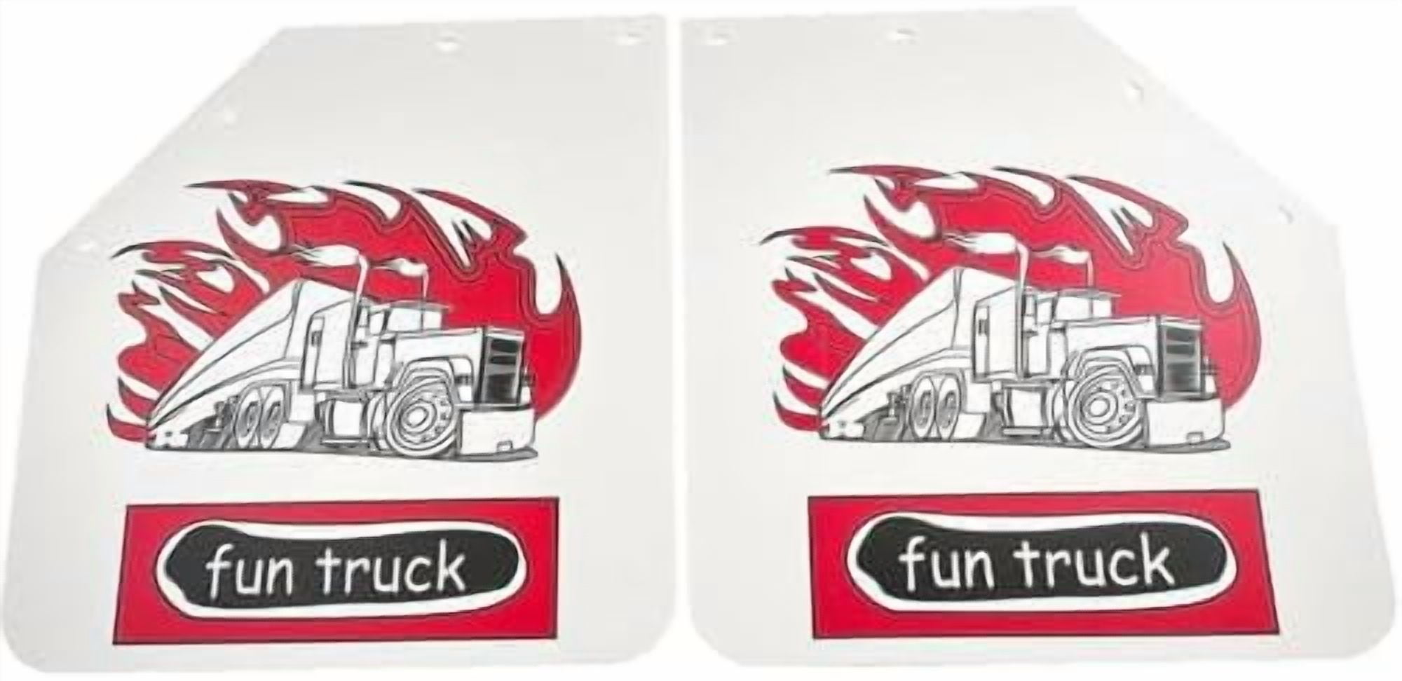 Pair White Angled Heavy Duty Polymer Splash Guard Mudflaps 24"x 24" for ...