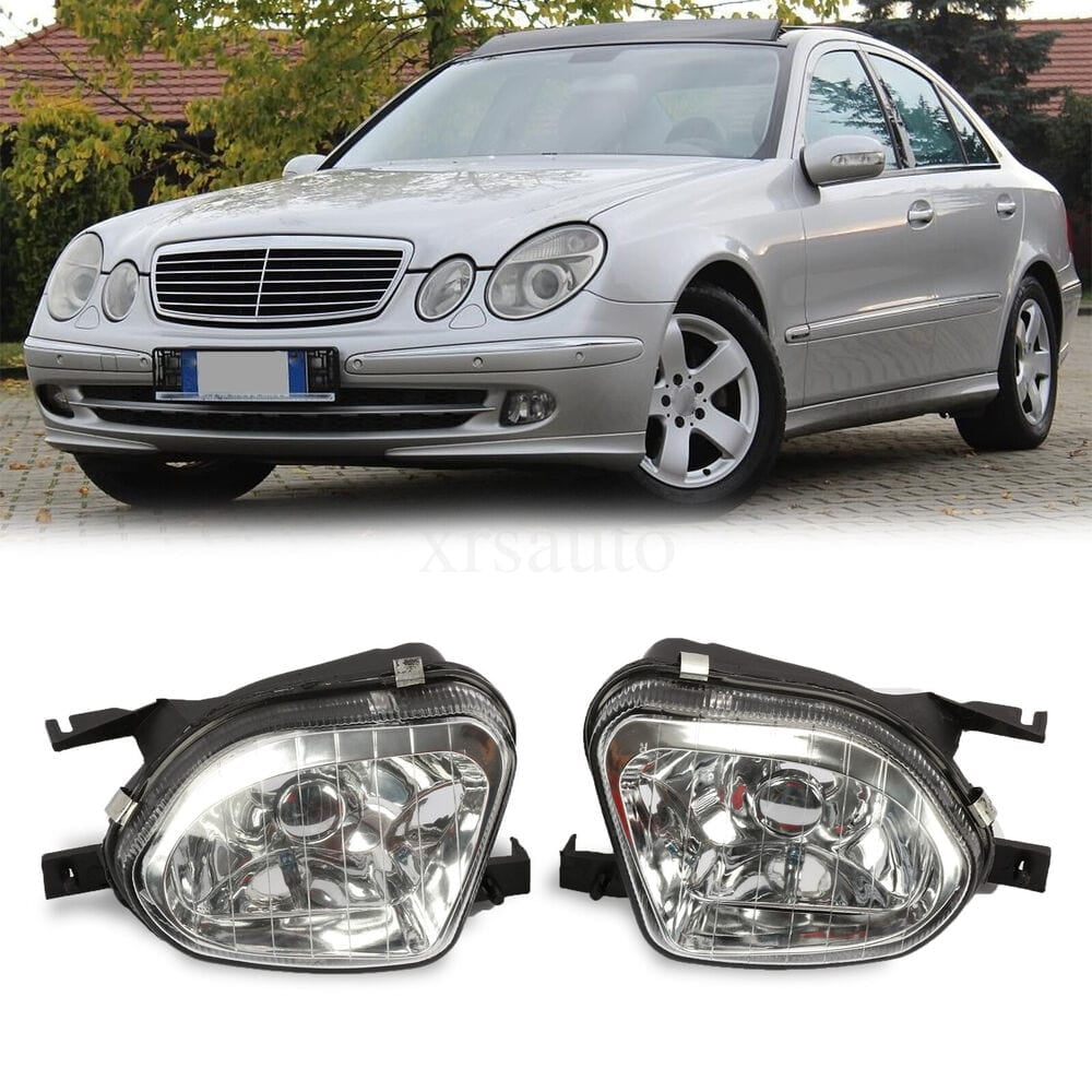 Pair left & right fog lights 2003 2004 2005 2006 Mercedes Benz E W211 ...