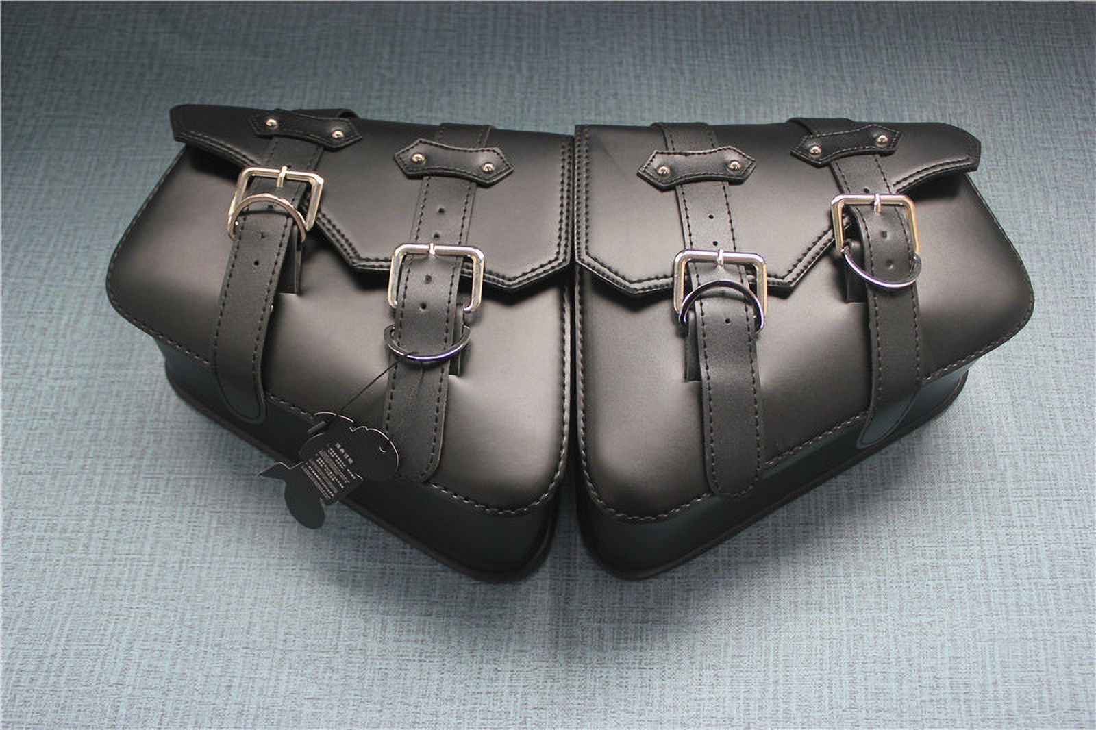 Pair new motorcycle left right saddle side bags motor pu leather tool ...