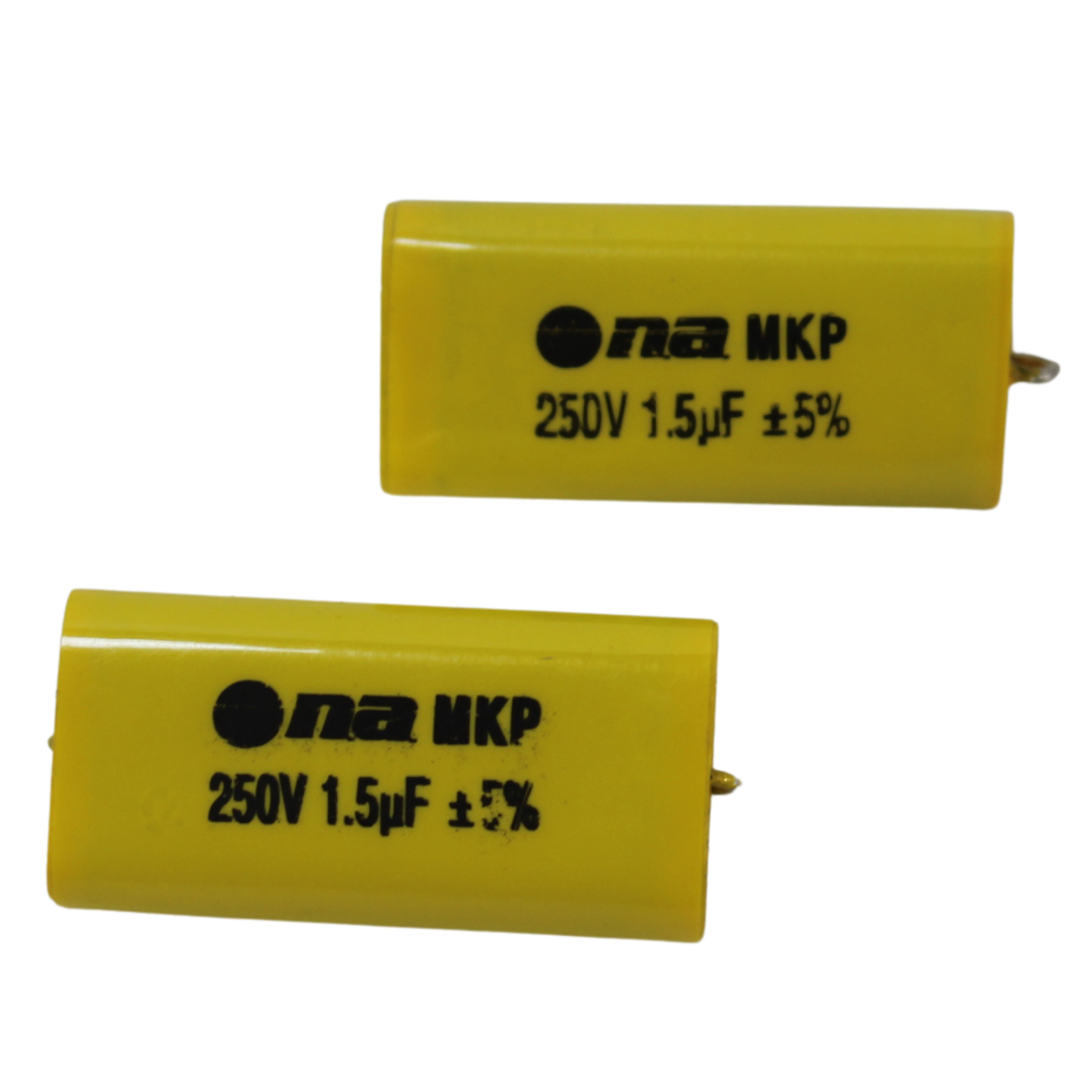 Pair of 1.5 Microfarad Bass Blocker 250 Volt Metalized Film Capacitors ...