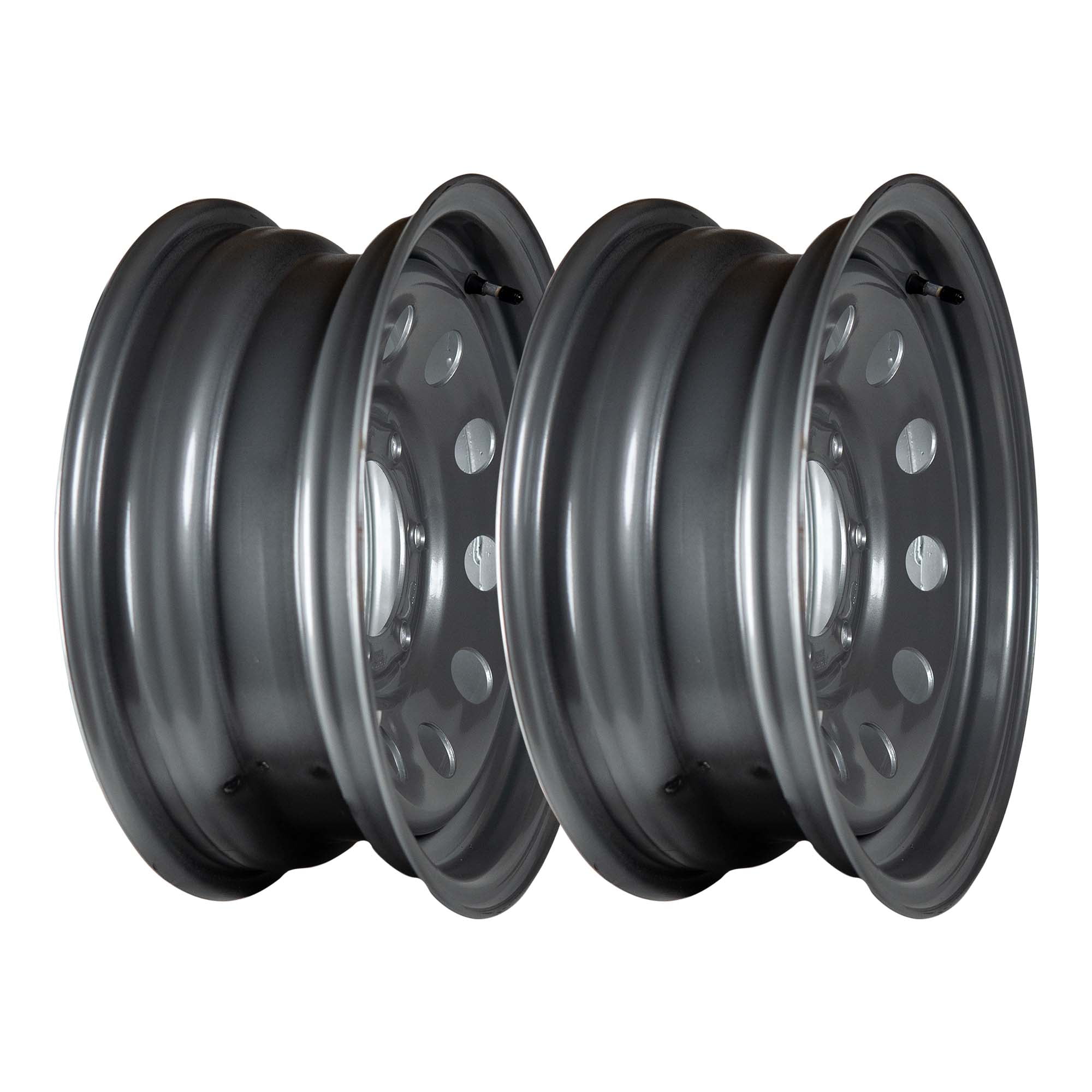 Pair of (2) 16" x 6" - 6 Lug Silver Mod Solid Steel Trailer Wheel Rim ...