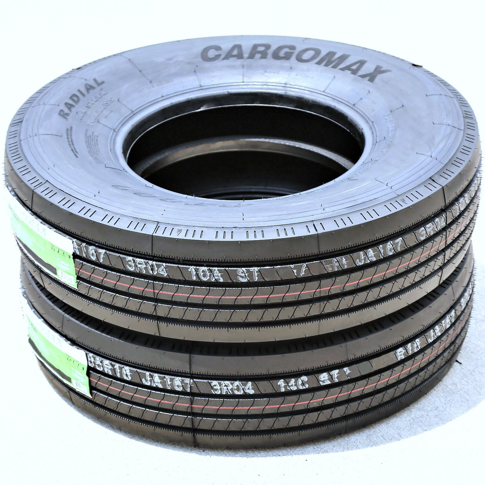 Cargo Max RT809 All-Steel ST 235/80R16 Load H 16 Ply Trailer Tires ...
