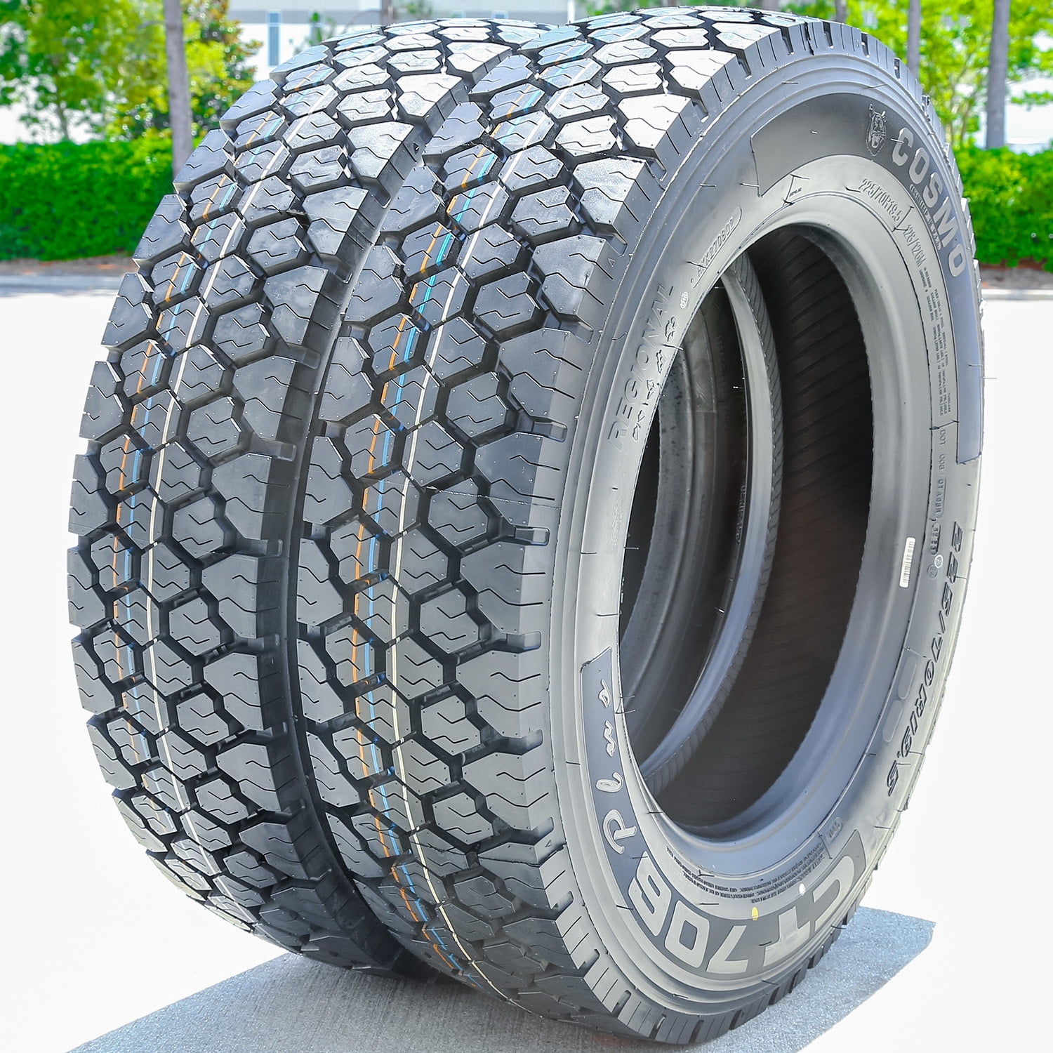 Pair of 2 Cosmo CT706 Plus 225/70R19.5 128/126M G 14 Ply Drive Commercial Tires - Walmart.com