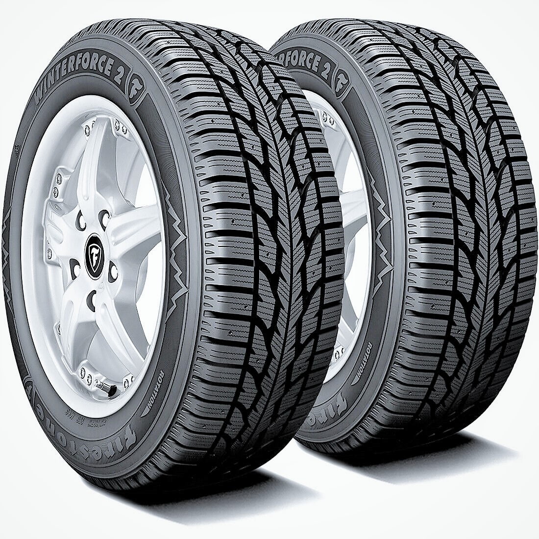 Pair of 2 (TWO) Firestone Winterforce 2 205/70R15 96S Winter Snow Tires ...