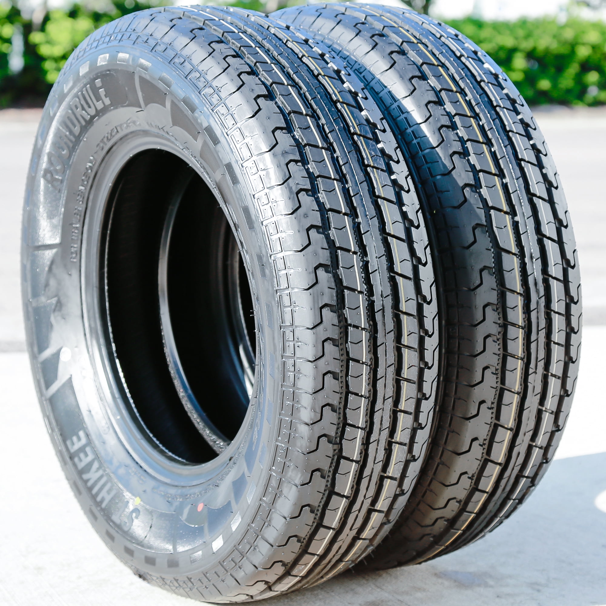 Pair of 2 (TWO) Roundrule ST Hikee Semi Steel ST 225/75R15 Load E 10 ...