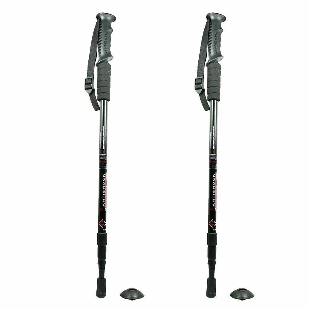 Pair of 2 Trekking Walking Hiking Sticks Anti-shock Adjustable ...
