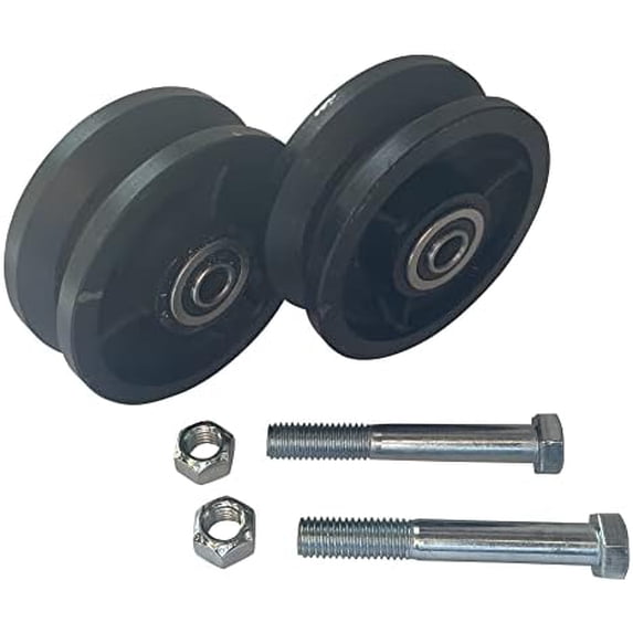 Pair of 4" Cast Iron Machined V-Groove Wheels with Precision Bearings ...
