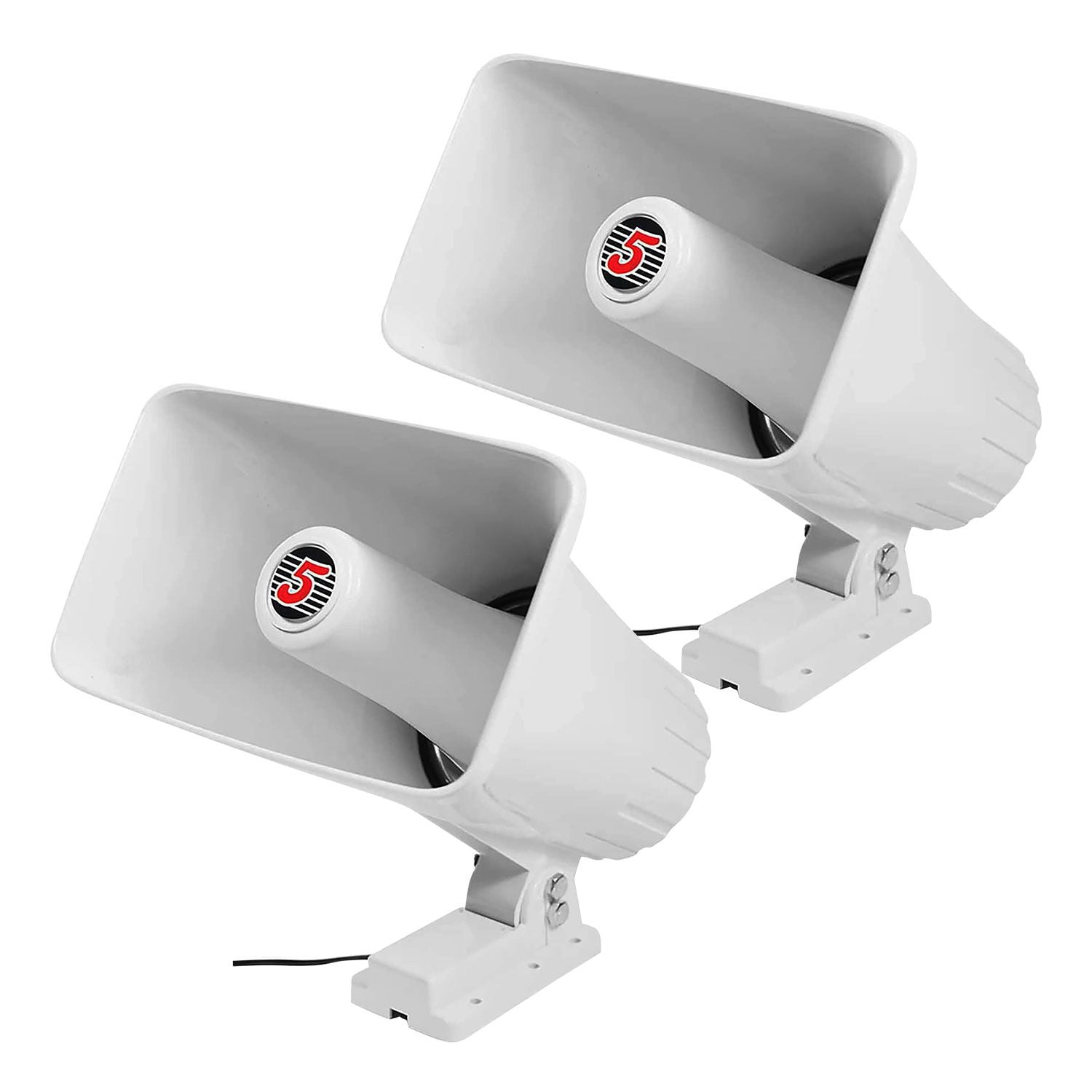 Pair of 65W 8" Outdoor PA Horn Speakers - Heavy-Duty Weather-Resistant ...
