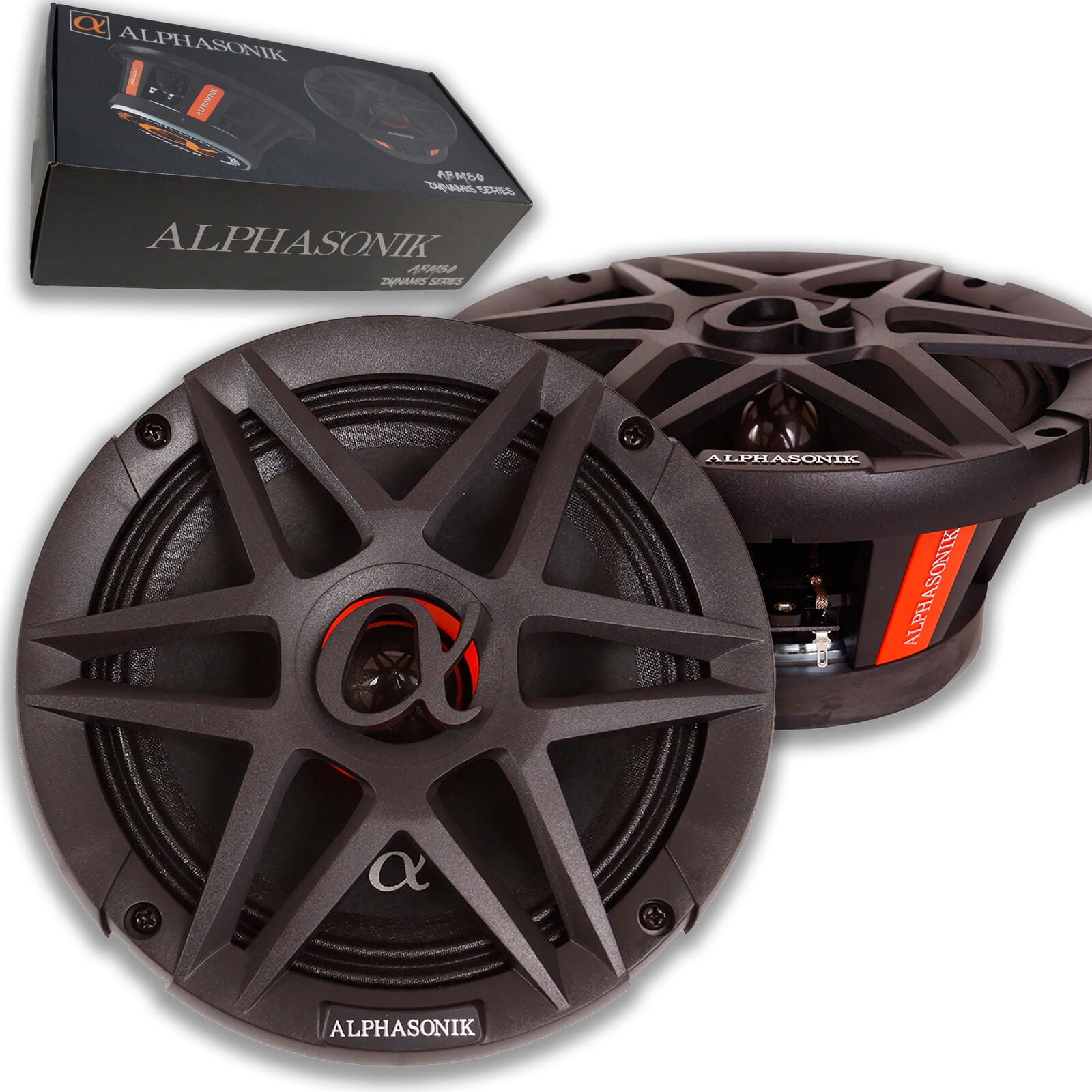 Pair of 8" Alphasonik 1600W Mid Range Speakers 4 Ohm Pro Car Audio ...