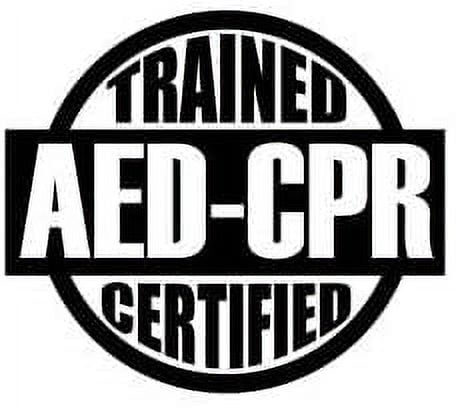 Pair of AED CPR Trained & Certified funny hard hat/helmet vinyl decal ...