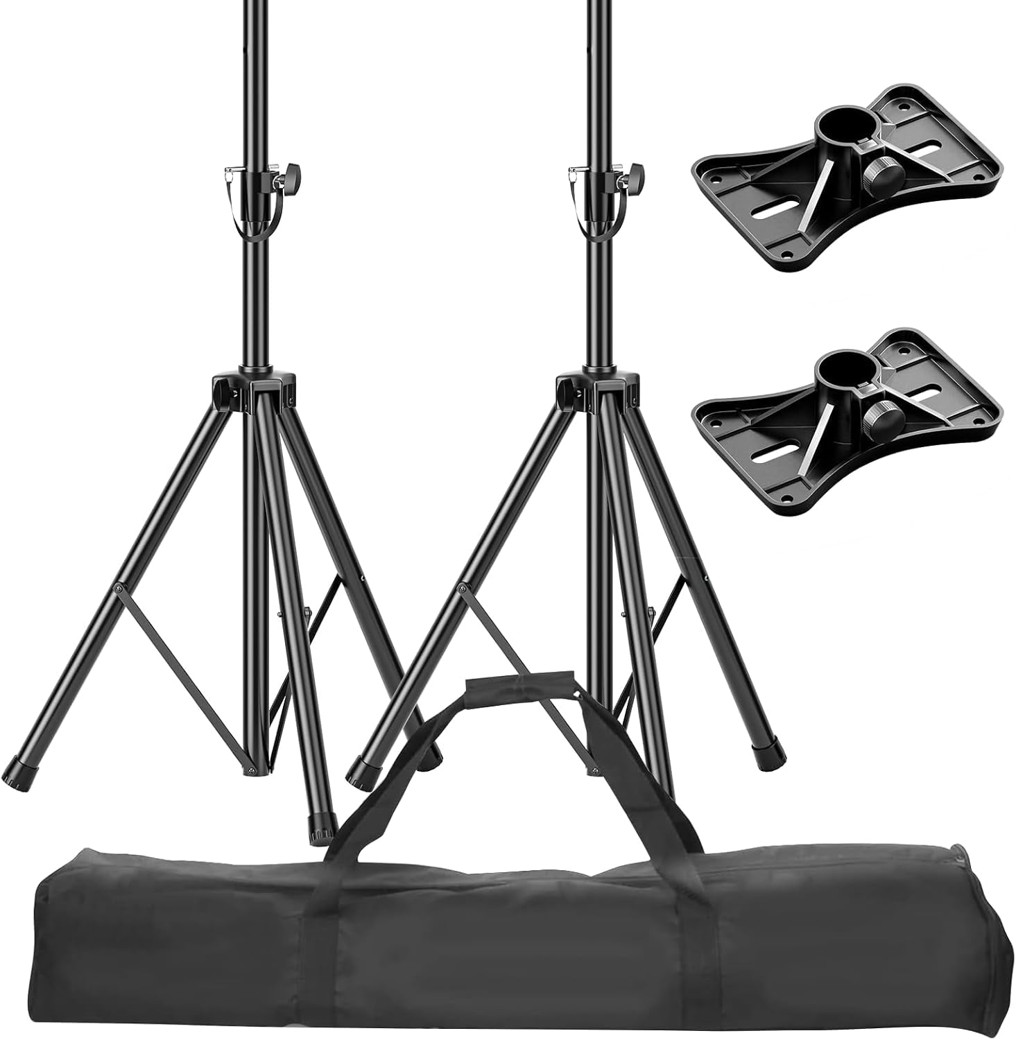 Pair of Adjustable PA Speaker Stands (39-77 Inches) - Heavy Duty DJ ...
