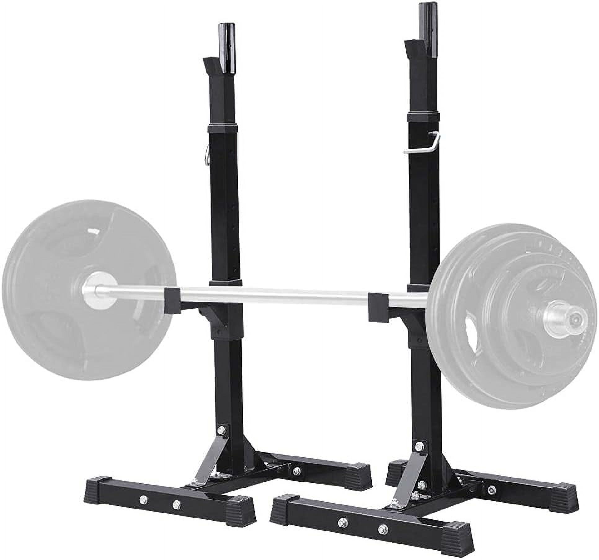 Pair of Adjustable Squat Rack Standard 44-70 Inch Barbell Rack Solid ...