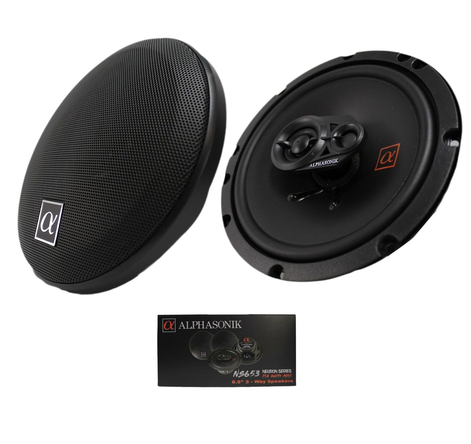 Pair of Alphasonik Neuron Series NS653 6.5" 300W 3 Ohm 3-Way Coaxial ...