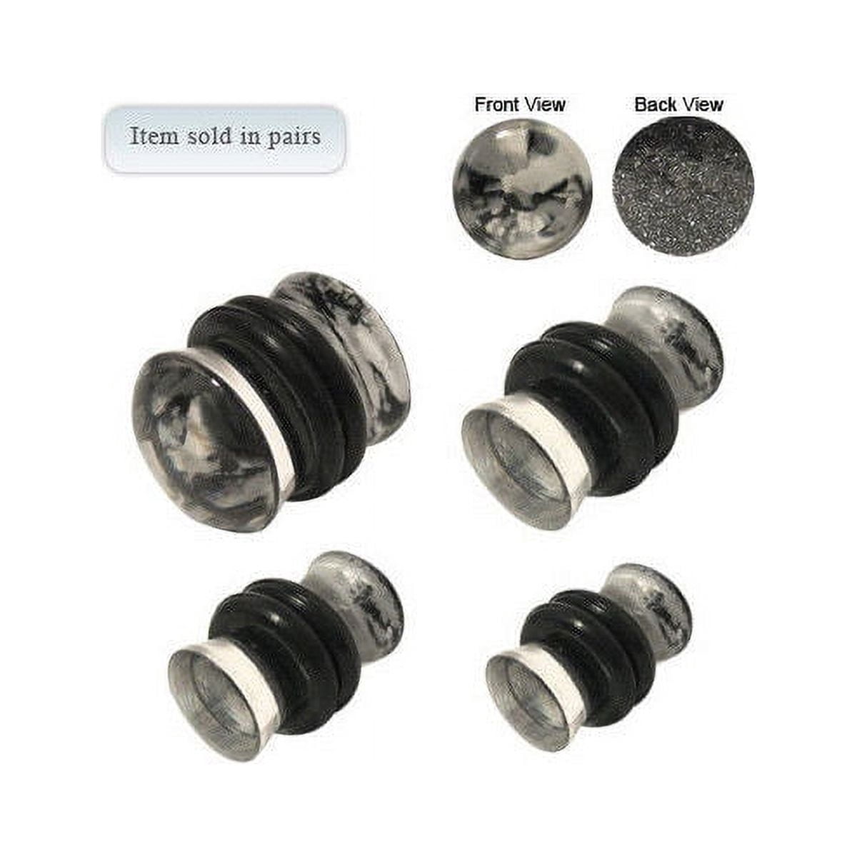 Pair of Clear Acrylic Ear Plug Art Deco Design - 6 Gauge to 0 Gauge ...