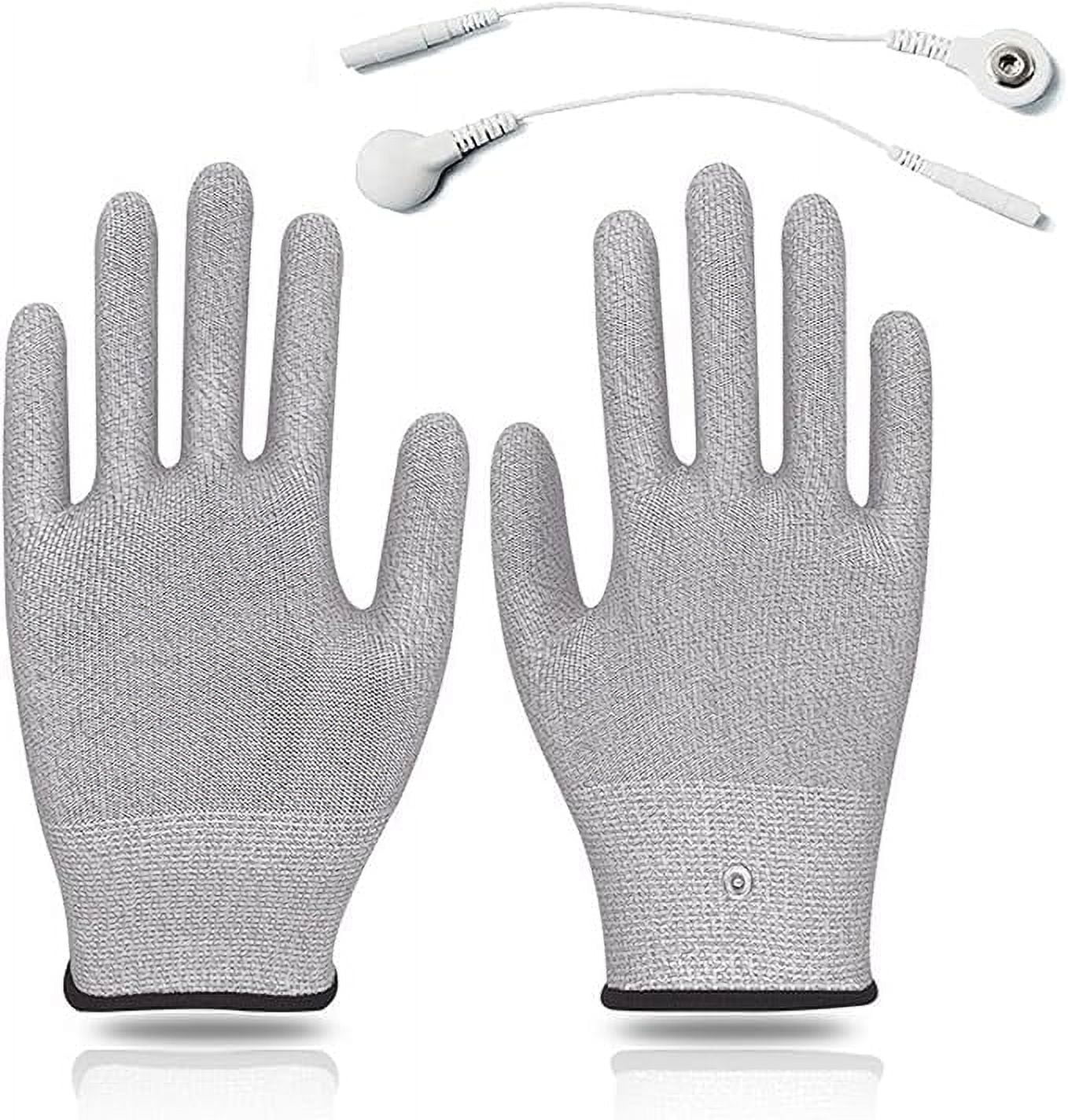 Pair of Conductive Silver Fiber Gloves Grounding Massage Gloves Static ...