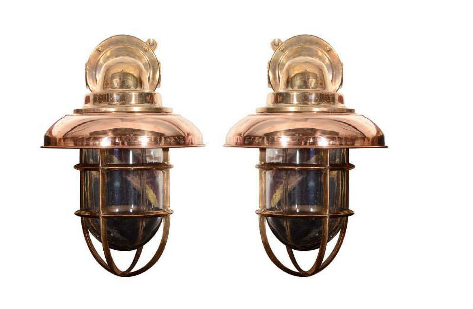 Vintage Bulkhead Brass Beautiful Wall Sconce with Brass Shade - Indoor ...