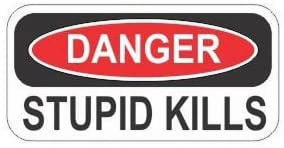 Pair of Danger stupid kills funny hard hat/helmet stickers - Walmart.com