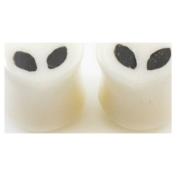 Pair of Ear Plugs made of Organic Horn Bone with Alien Design - Walmart.com