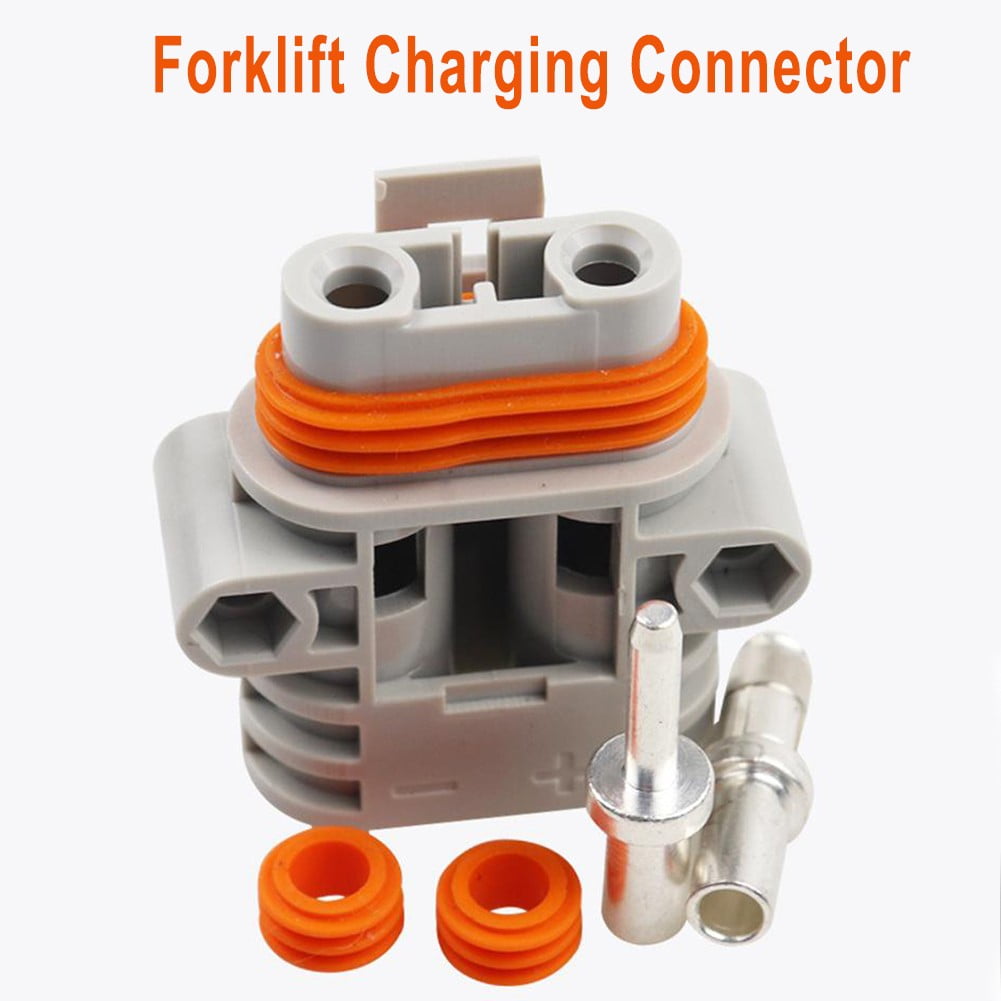 Pair of FOR Anderson 50 Amp 600V 6 AWG Grey Forklift Cable Power ...