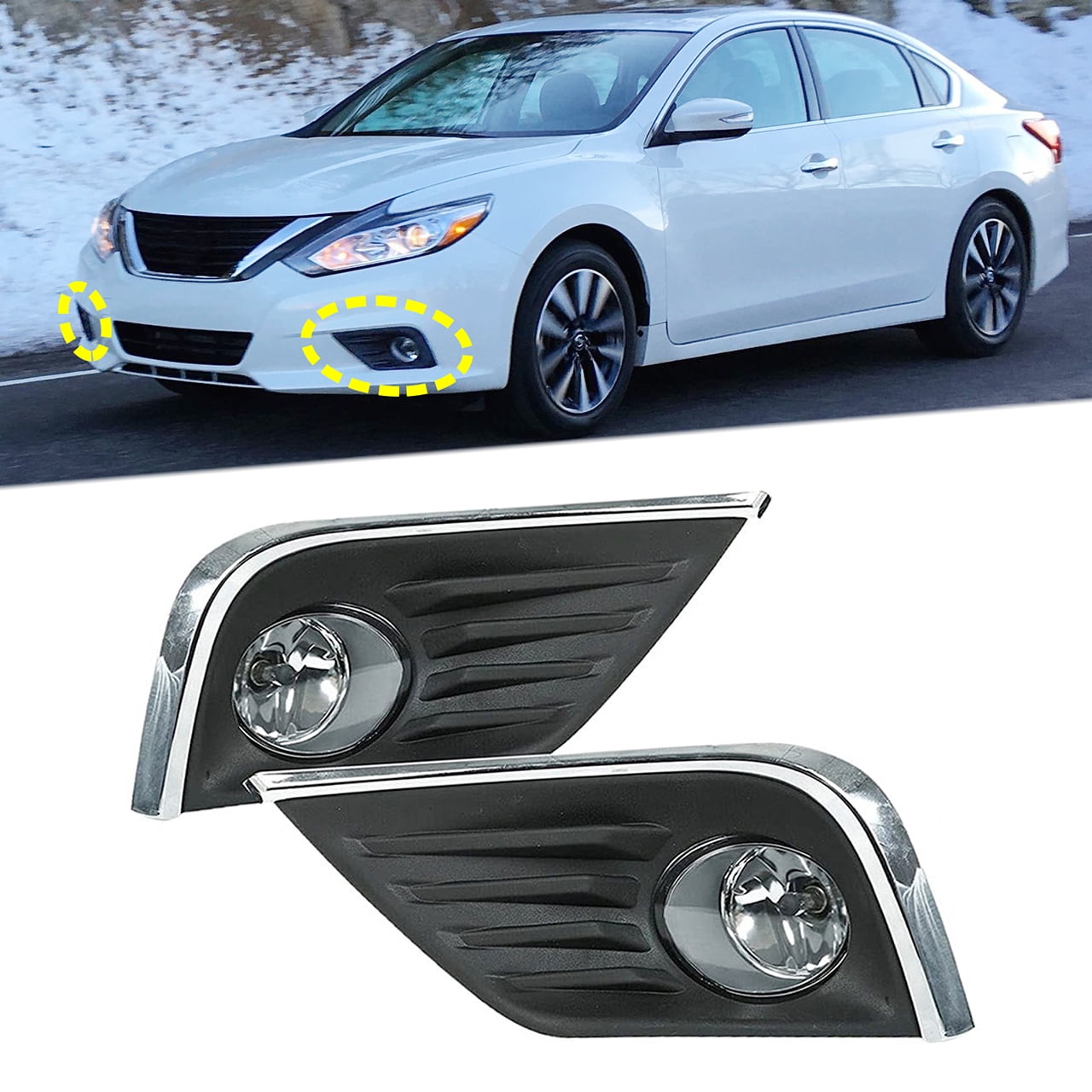 Pair of Fog Light Lamps Kit Fit for Nissan Altima 2016 2018