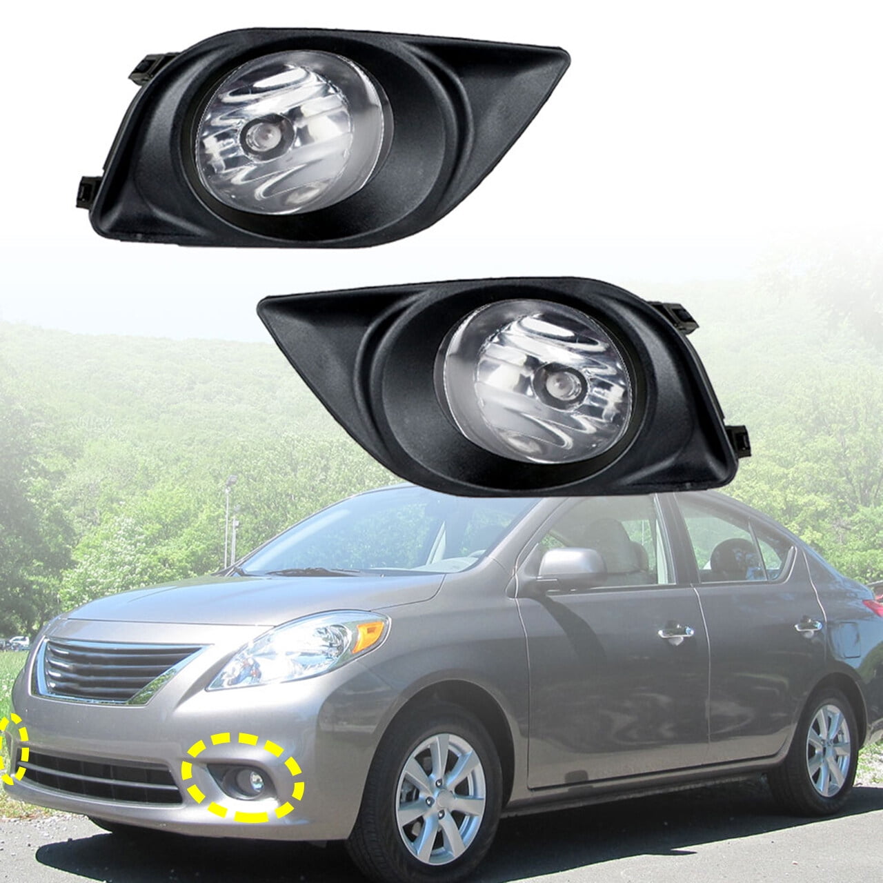 OTTULUR Fog Light Lamps Kit, Fit for Nissan Versa 2012, 2013, 2014, ABS ...