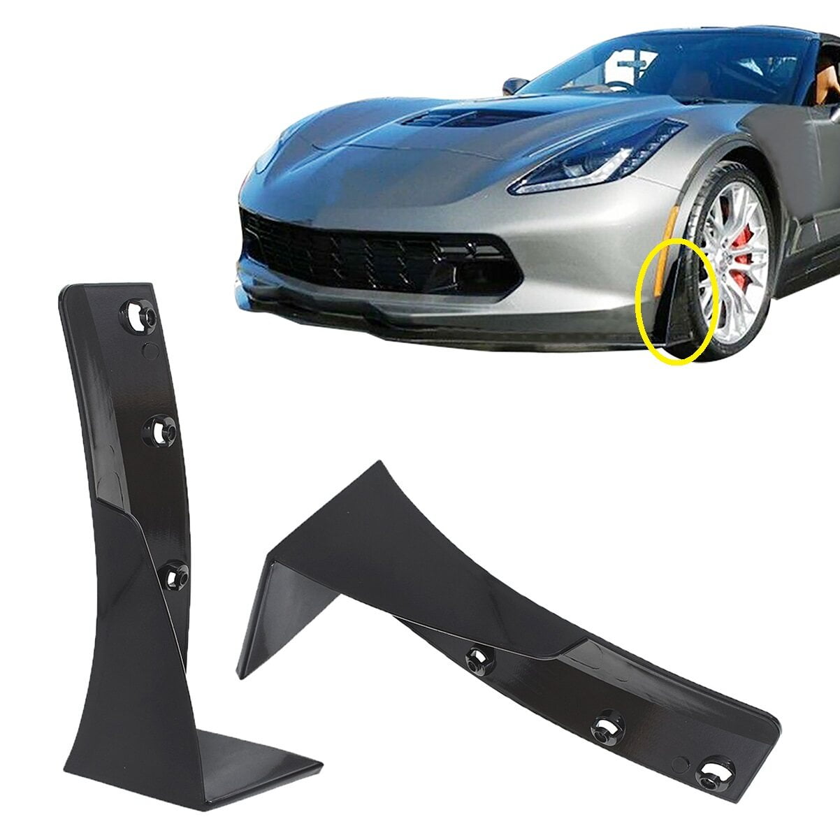 Pair of Front Splitter Extension Winglets Suitable for Chevrolet ...