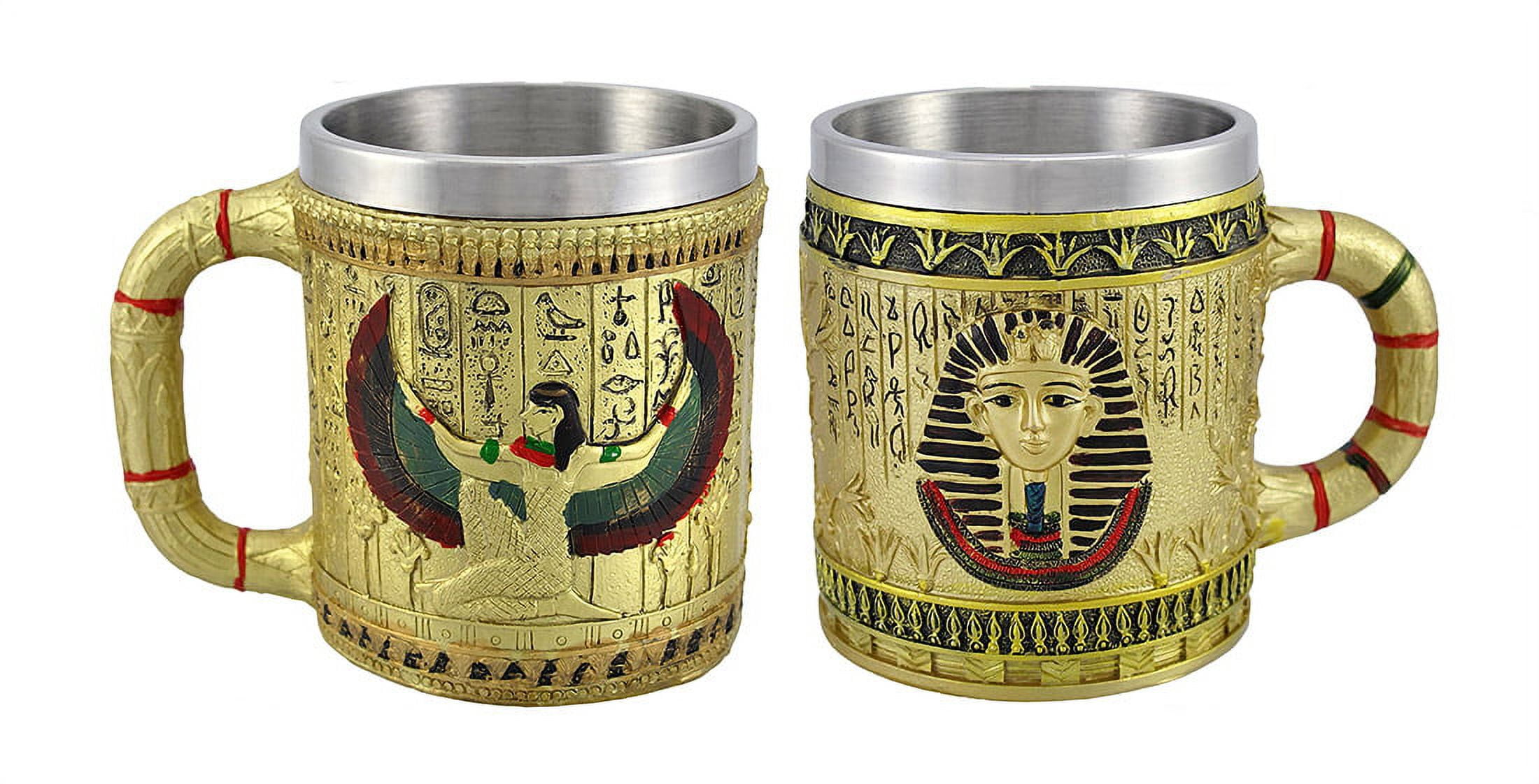 Pair of Golden Egyptian Coffee Mugs Isis/Pharaoh 12 oz. - Walmart.com