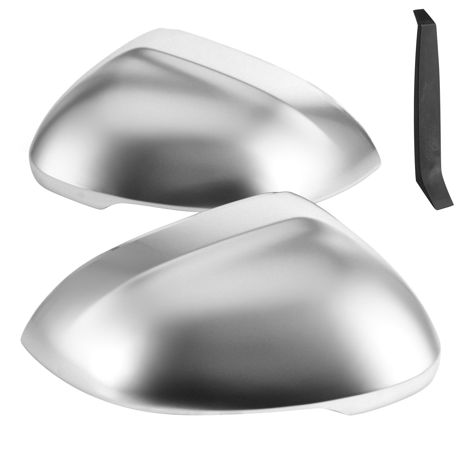 Pair of Left & Right with Small Rocker Accent Matte Chrome Rearview ...