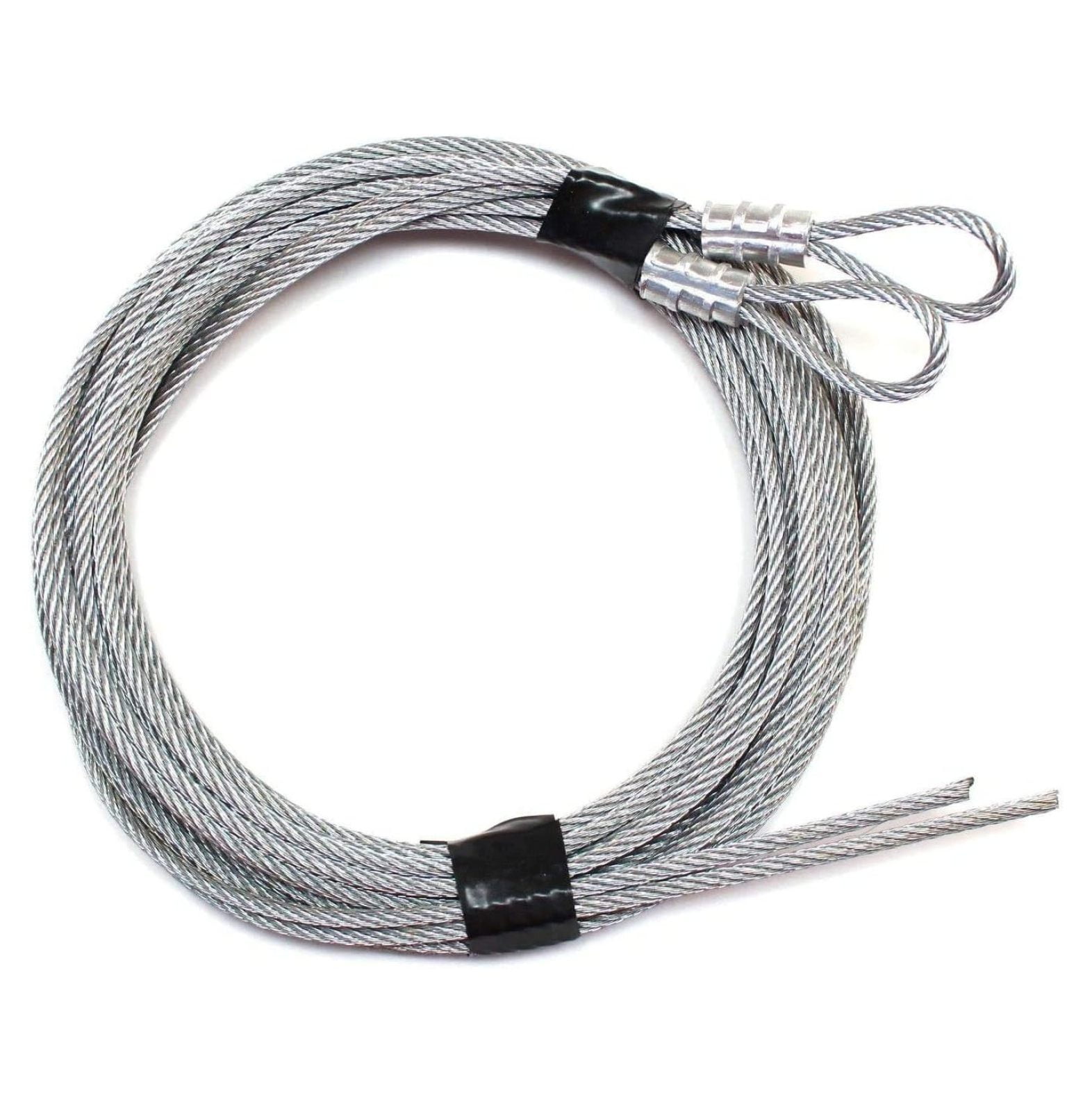 Pair of Lift Cables 1/8" for Garage Door with Extension - 7' High ...