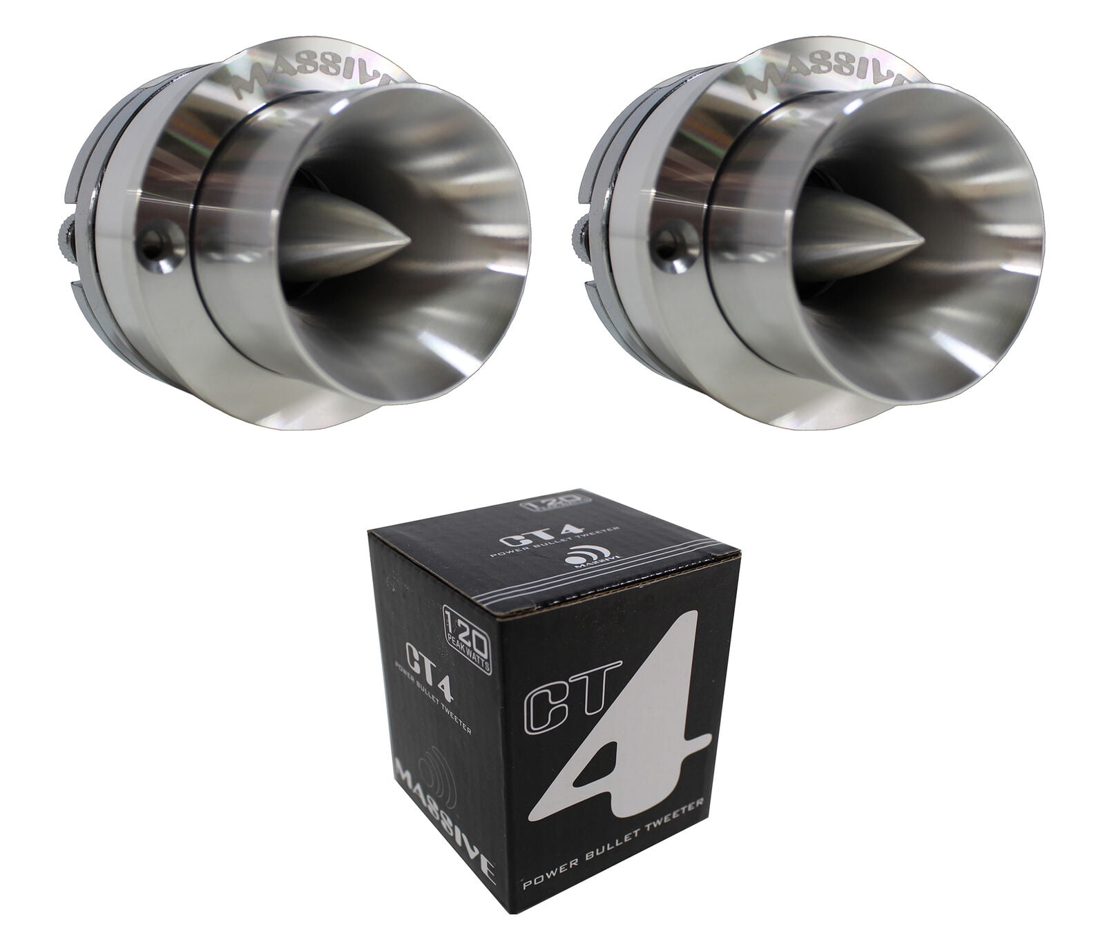 Pair of Massive Audio CT4 1" 240 Watt 4 Ohm Neodymium Power Bullet ...